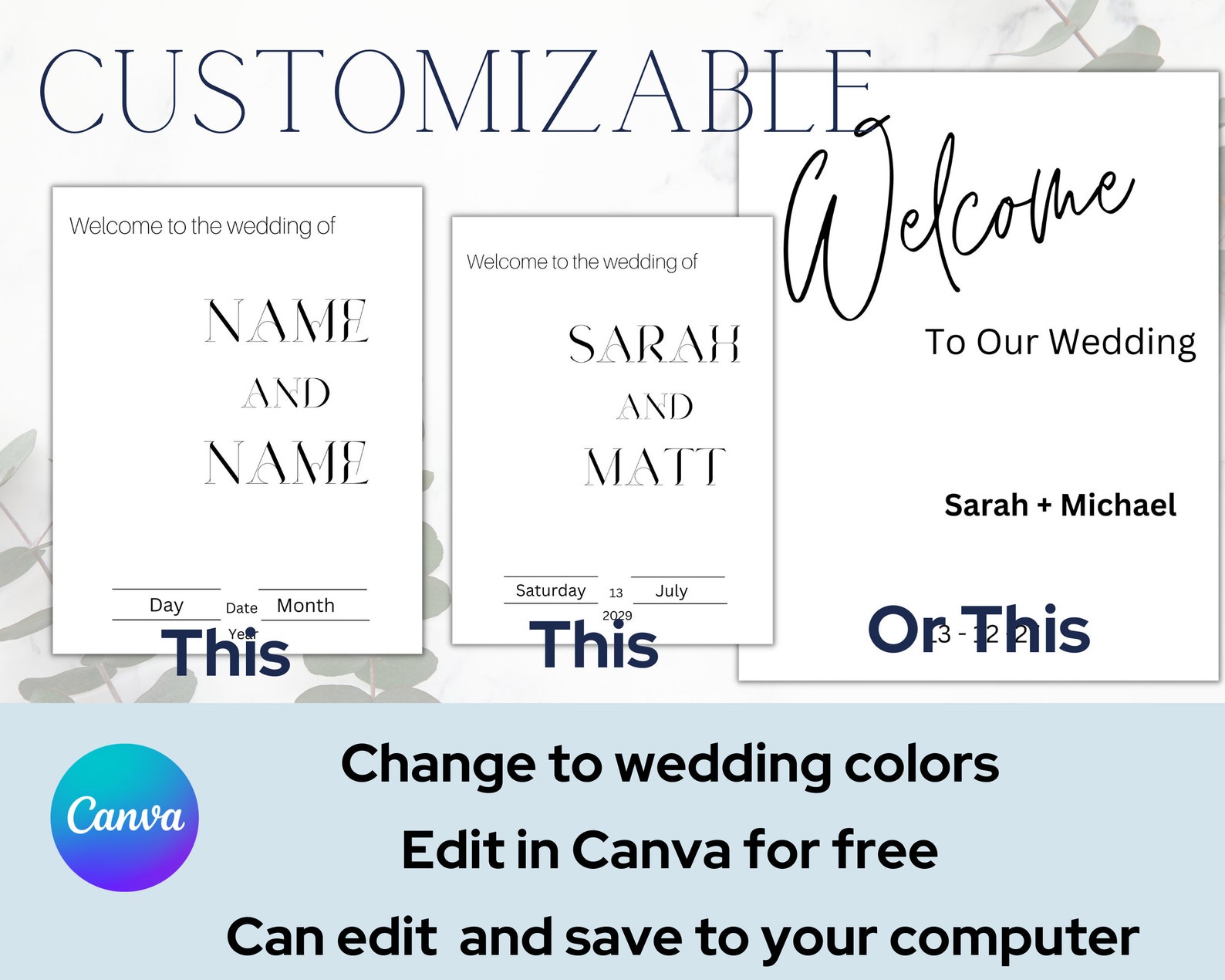 Editable Welcome Poster Minimalist Welcome Sign Template, Simple, Canva ...