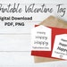 Printable Valentines Day Gift Tag or Candy Gram. Perfect for Friends ...