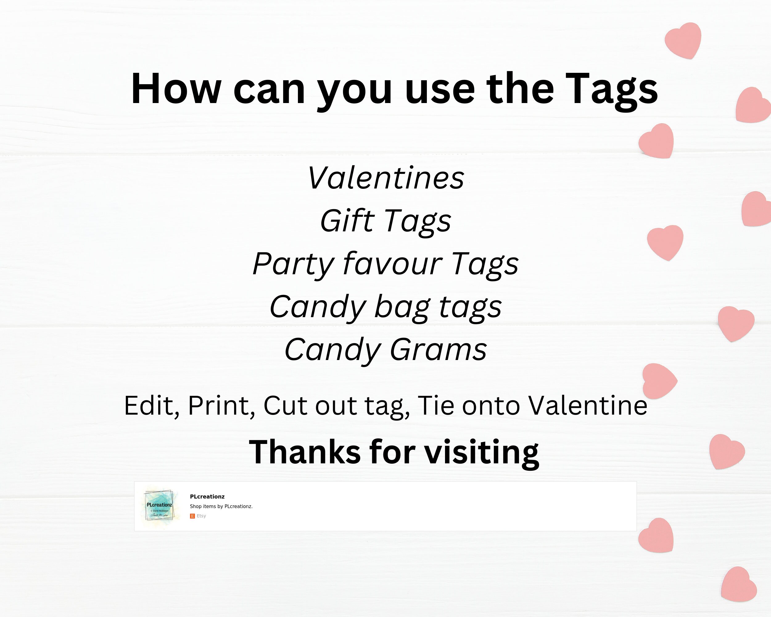 EDITABLE Candy Gram Valentine's Day Tag Template Valentine's Day Gift ...