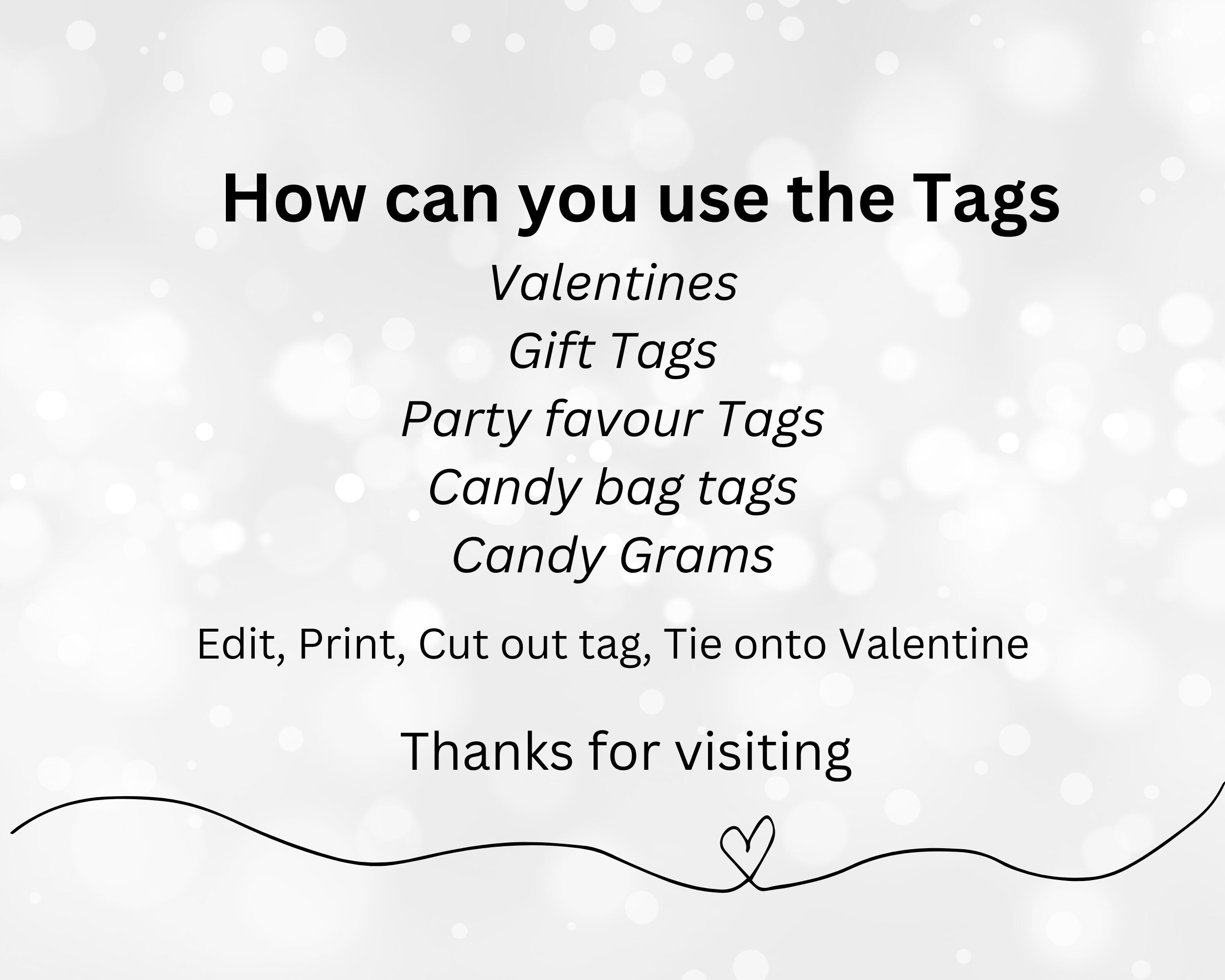 EDITABLE Candy Gram Valentine's Day Tag Template Valentine's Day Gift ...