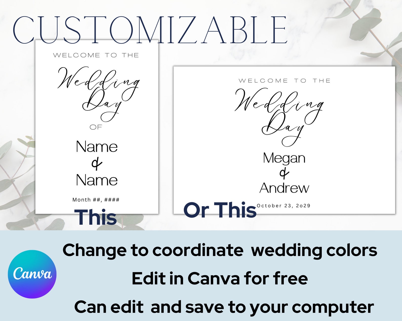 Editable Welcome Poster Minimalist Cursive Welcome Sign Template ...