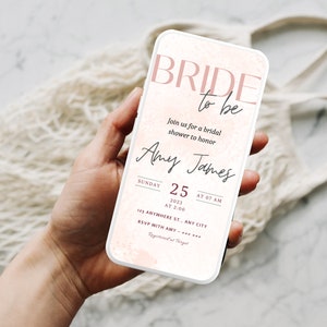 Printable Bride to Be Invitation Templates, Customizable Pink Rose ...