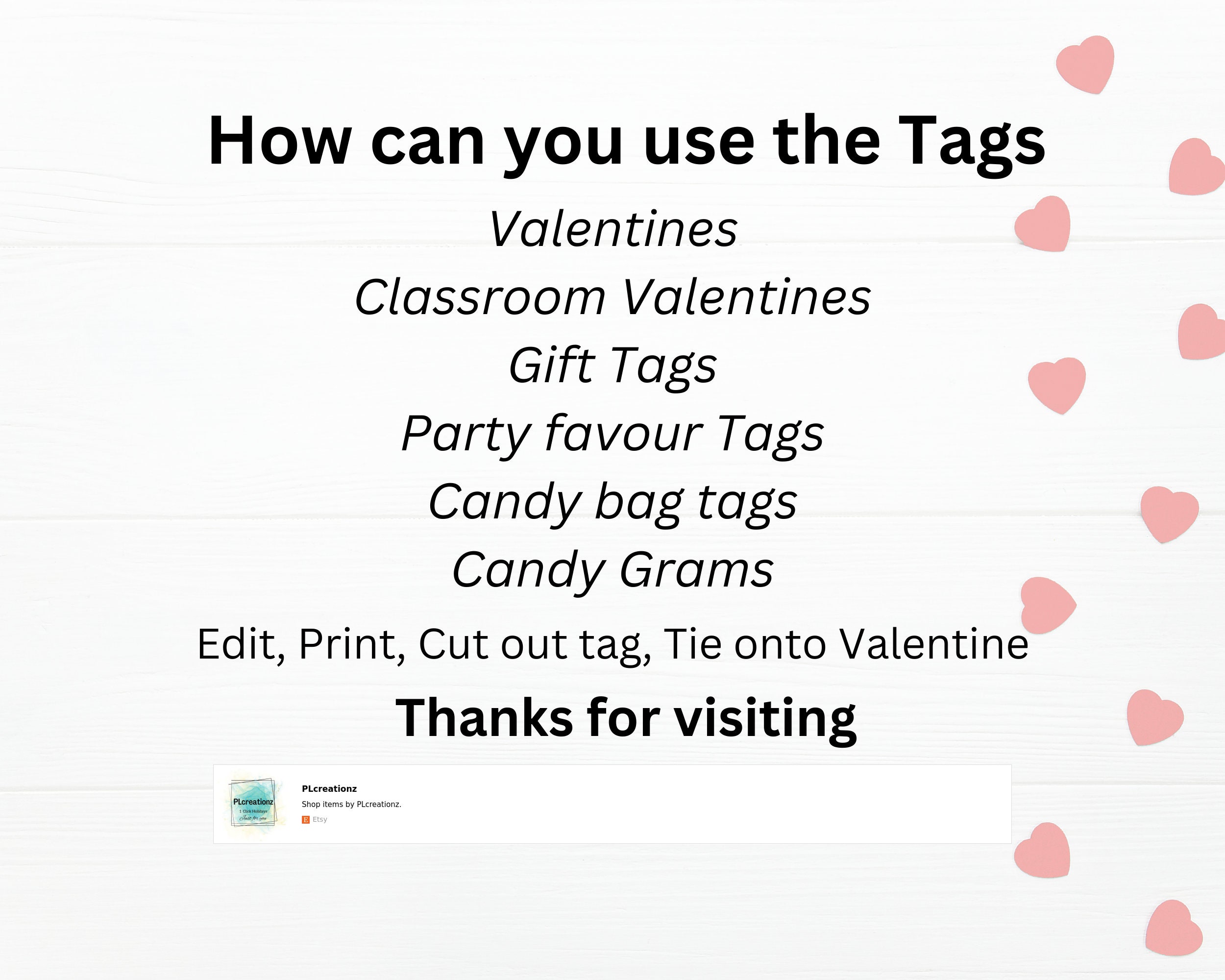 EDITABLE Candy Gram Valentine's Day Tag Template Valentine's Day Gift ...