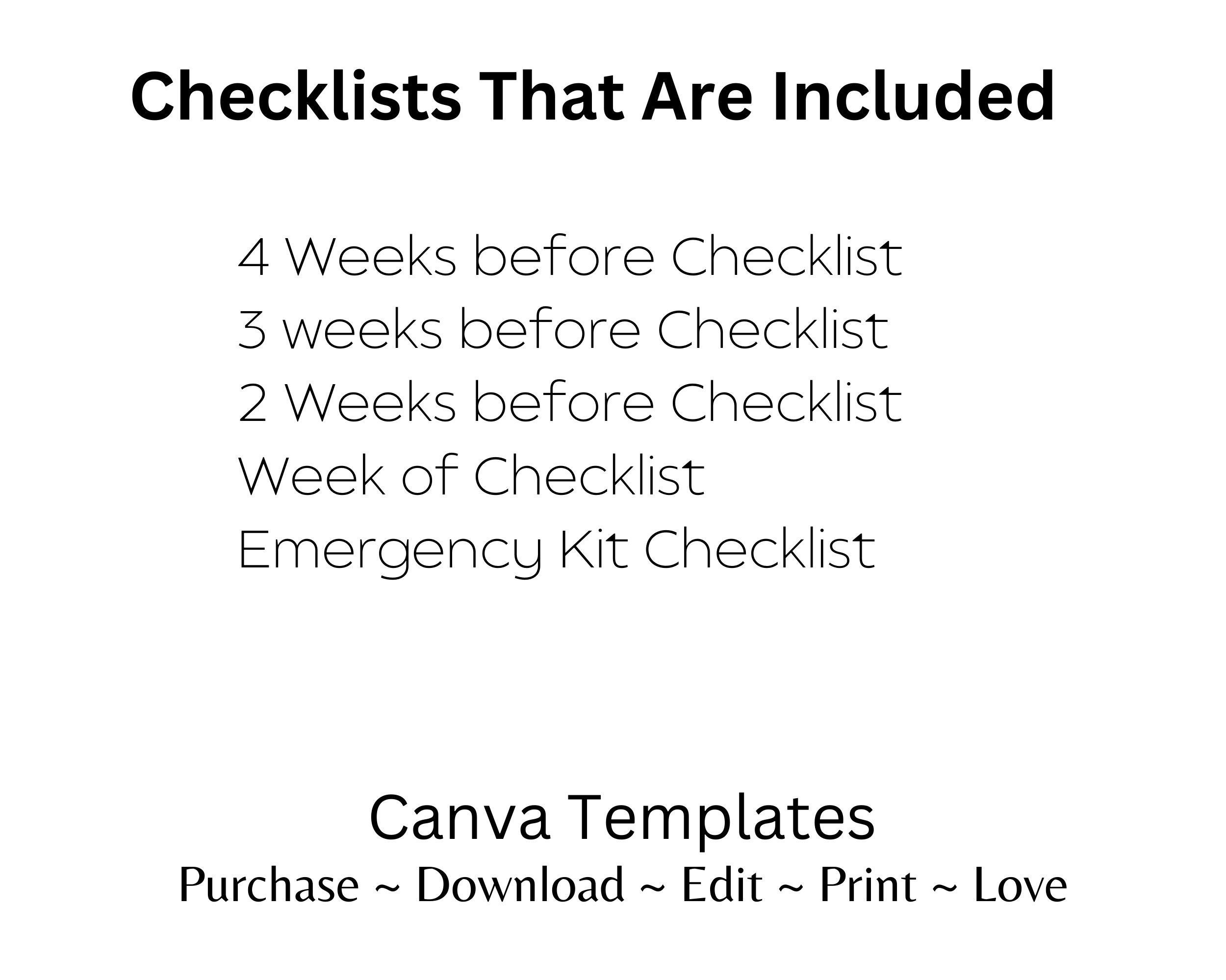 Printable 4-week Wedding Planning Checklist | Instant Download ...