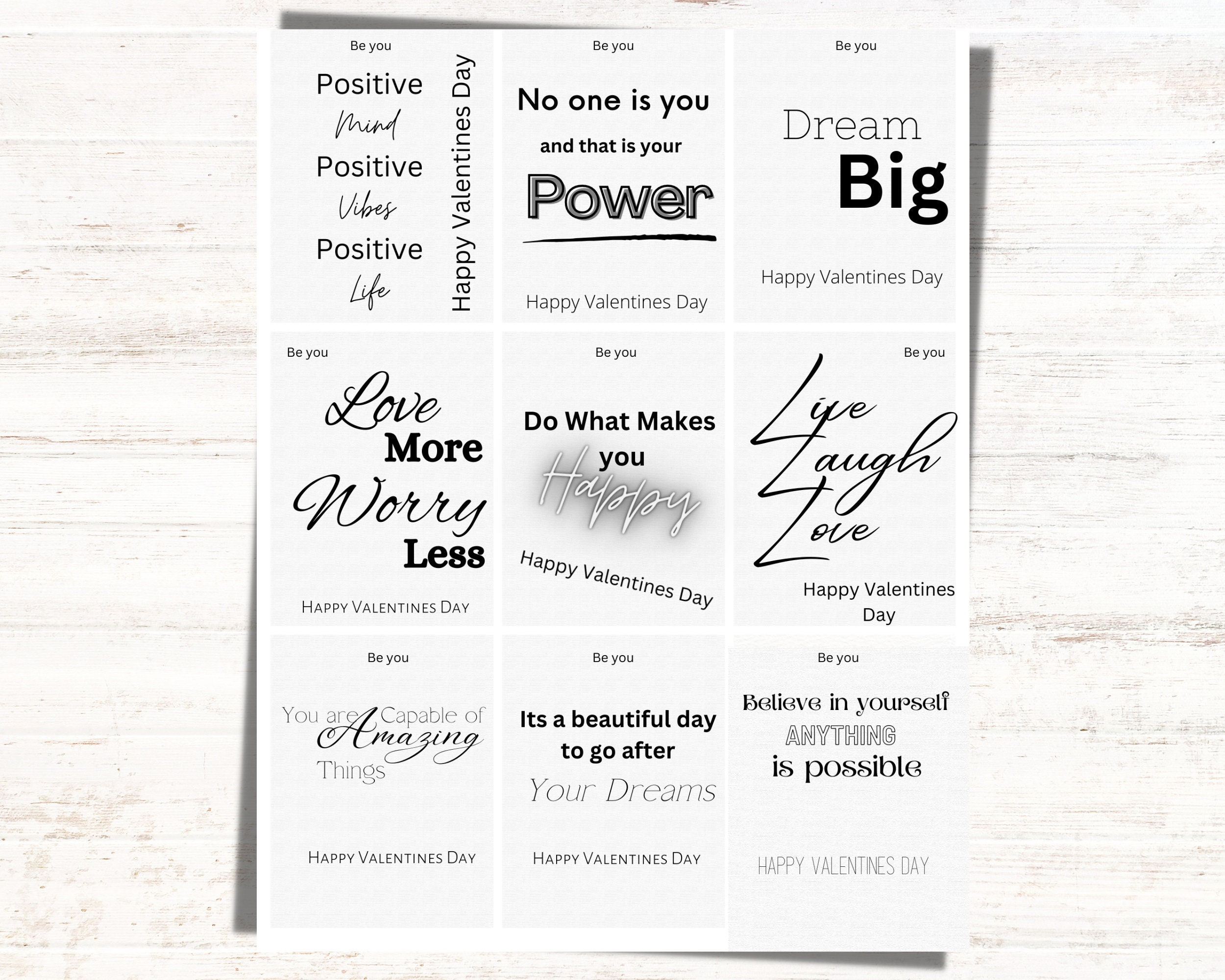 Positive Affirmation Printable Valentines Cards or Tags for School or ...
