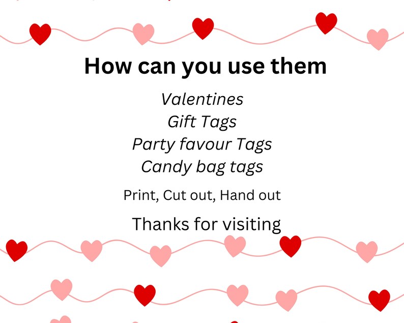 Positive Affirmation Printable Valentines Cards or Tags for School or ...