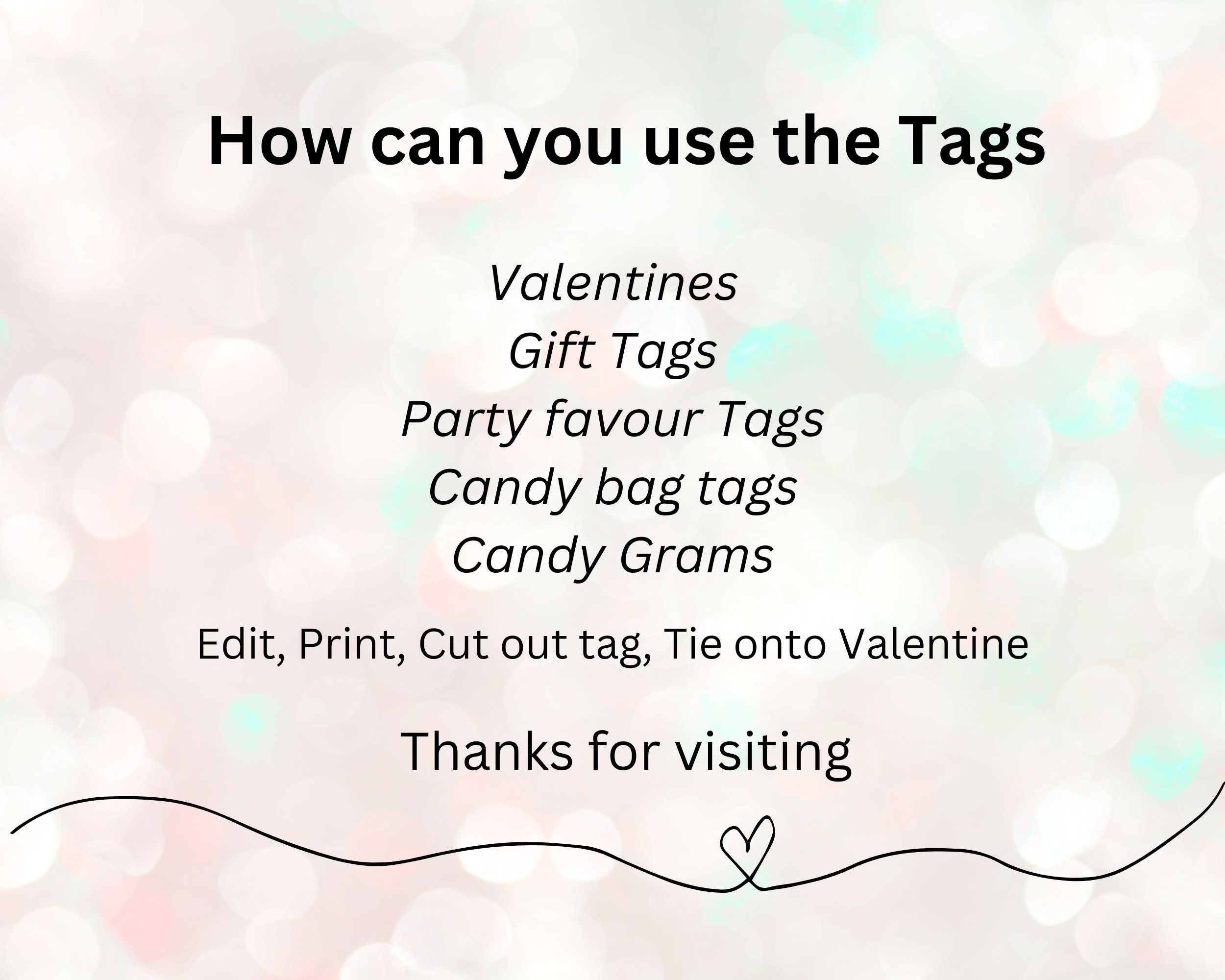 EDITABLE Candy Gram Valentine's Day Tag Template Valentine's Day Gift ...