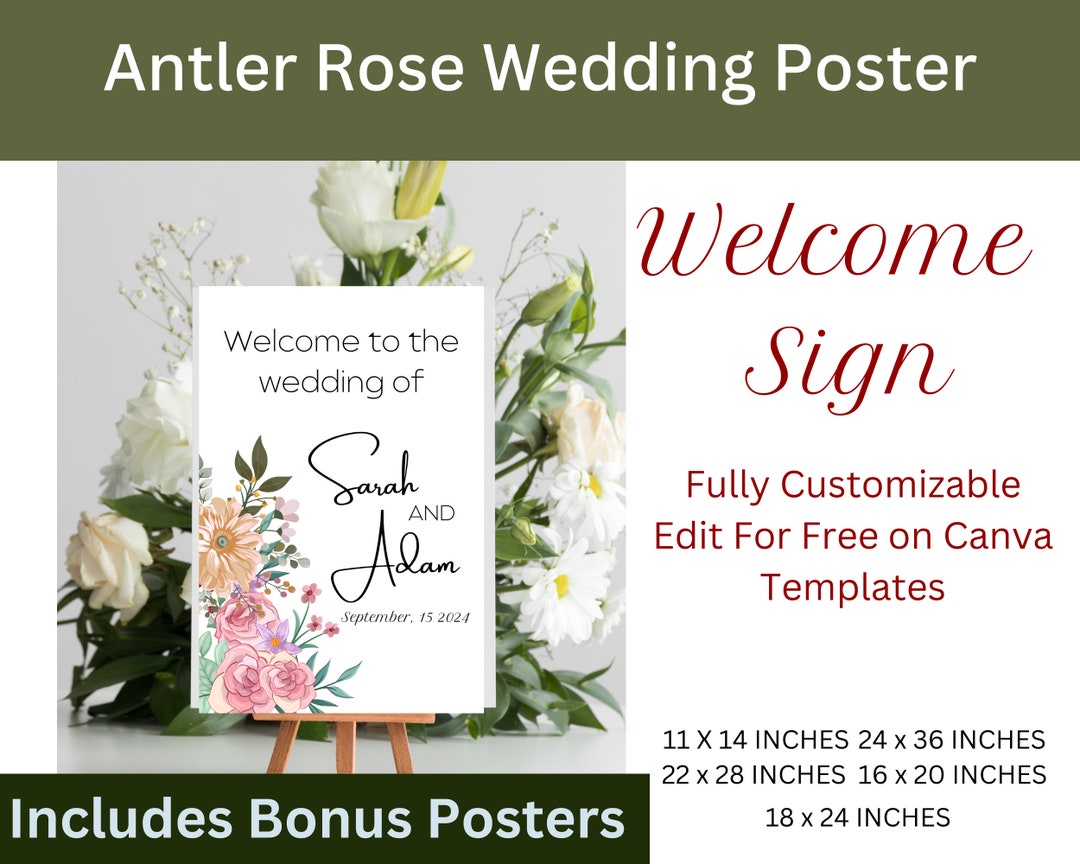 Welcome Poster| Welcome Sign Template, Canva Link, DIY Printable Custom ...