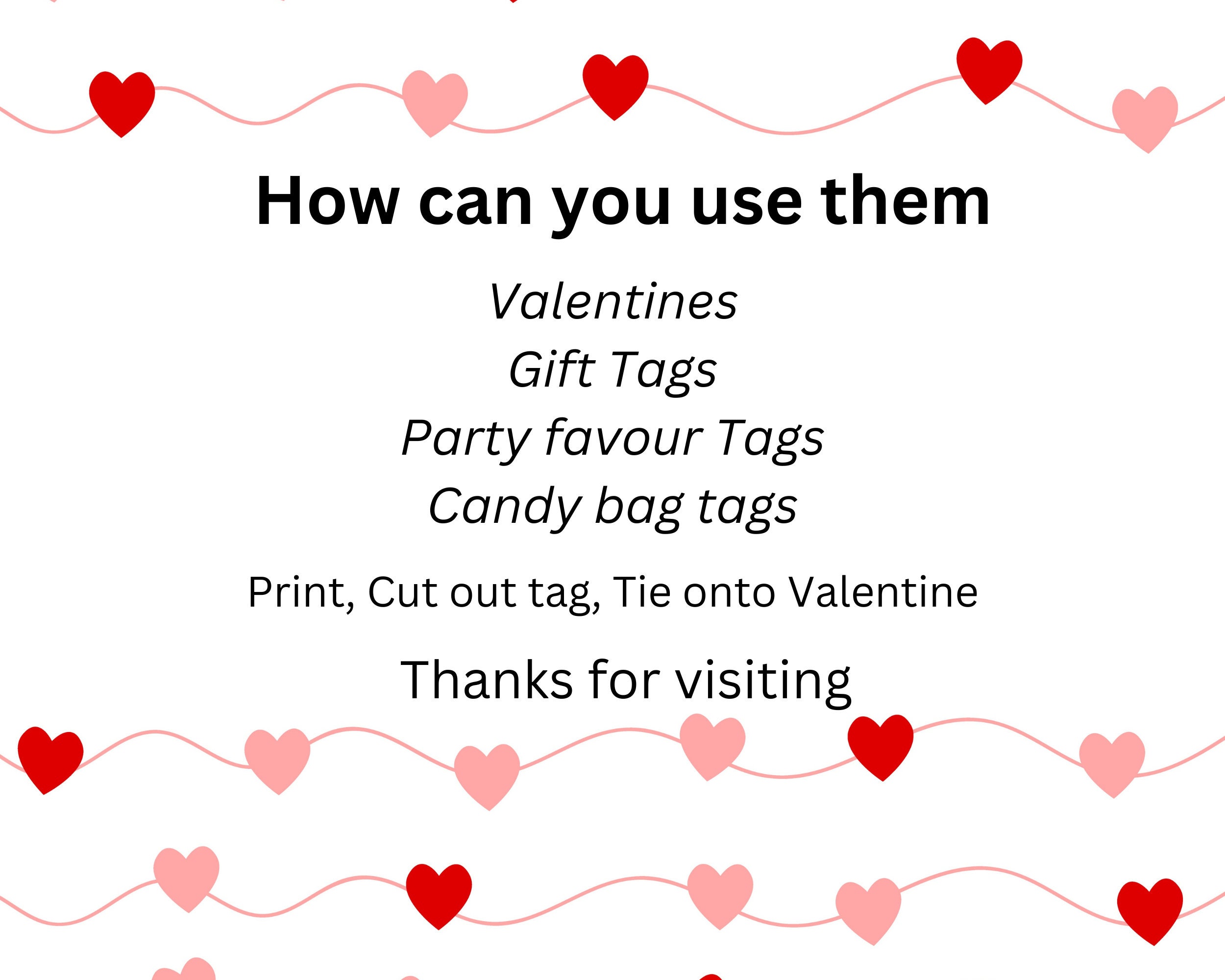 Printable Valentines Day Gift Tag or Candy Gram. Perfect for Friends ...