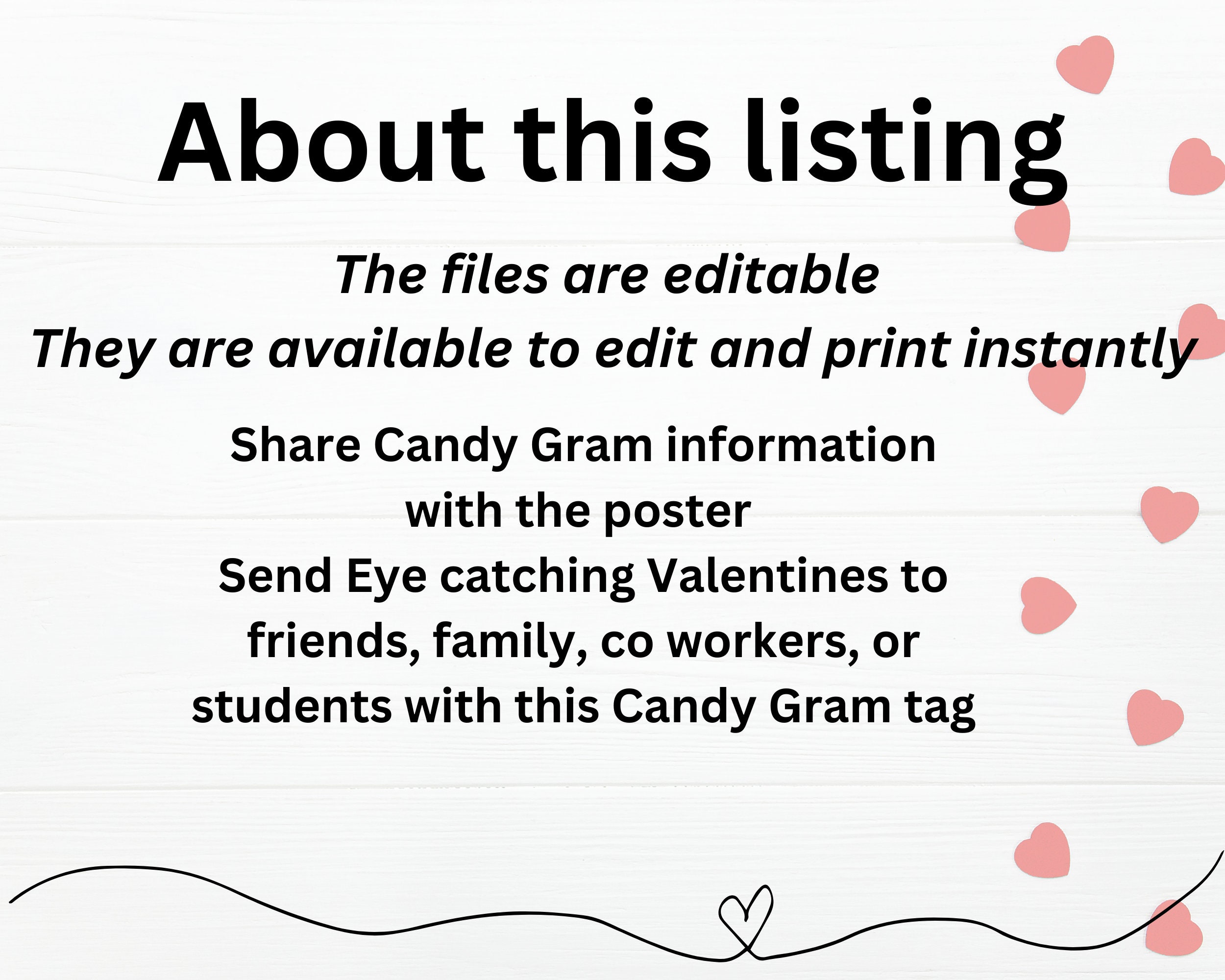 EDITABLE Candy Gram Valentine's Day Tag Template Valentine's Day Gift ...