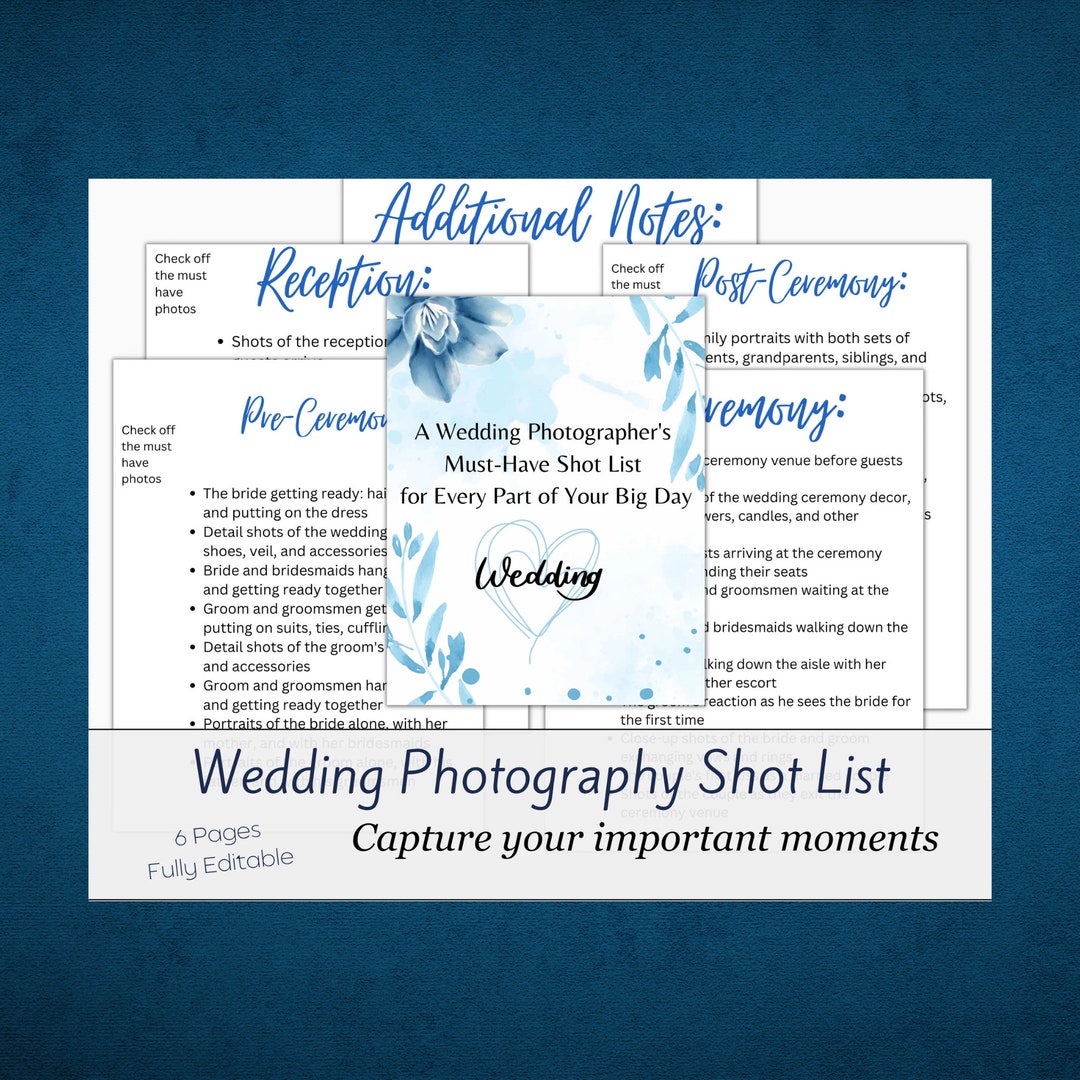 The Best Wedding Photography Shot List | Comprehensive Checklist for ...