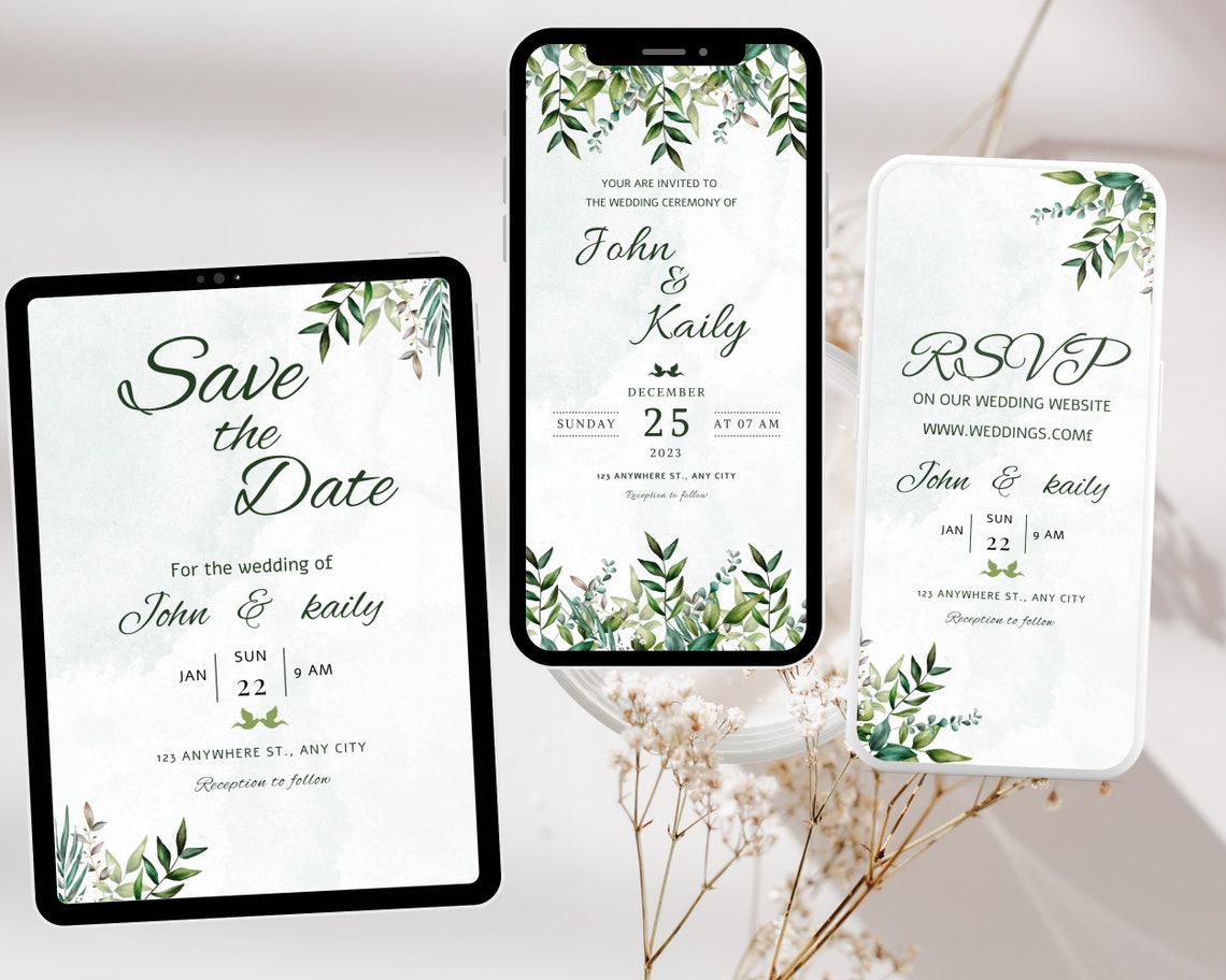 Customized Wedding Template, Modern Printable Invitation Designs Cool ...