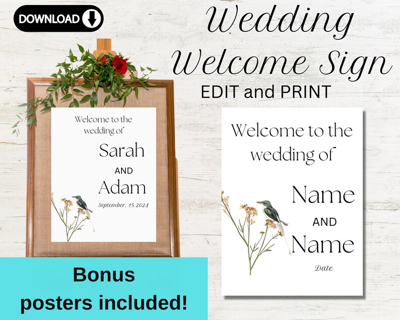 Editable Welcome Sign| Welcome Sign Template, Wild Flowers Welcome ...