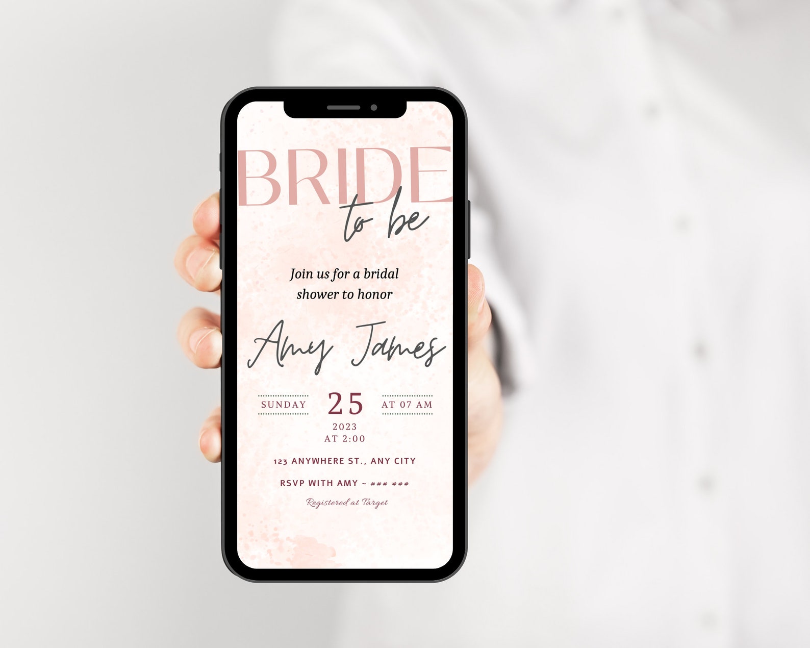 Printable Bride to Be Invitation Templates, Customizable Pink Rose ...