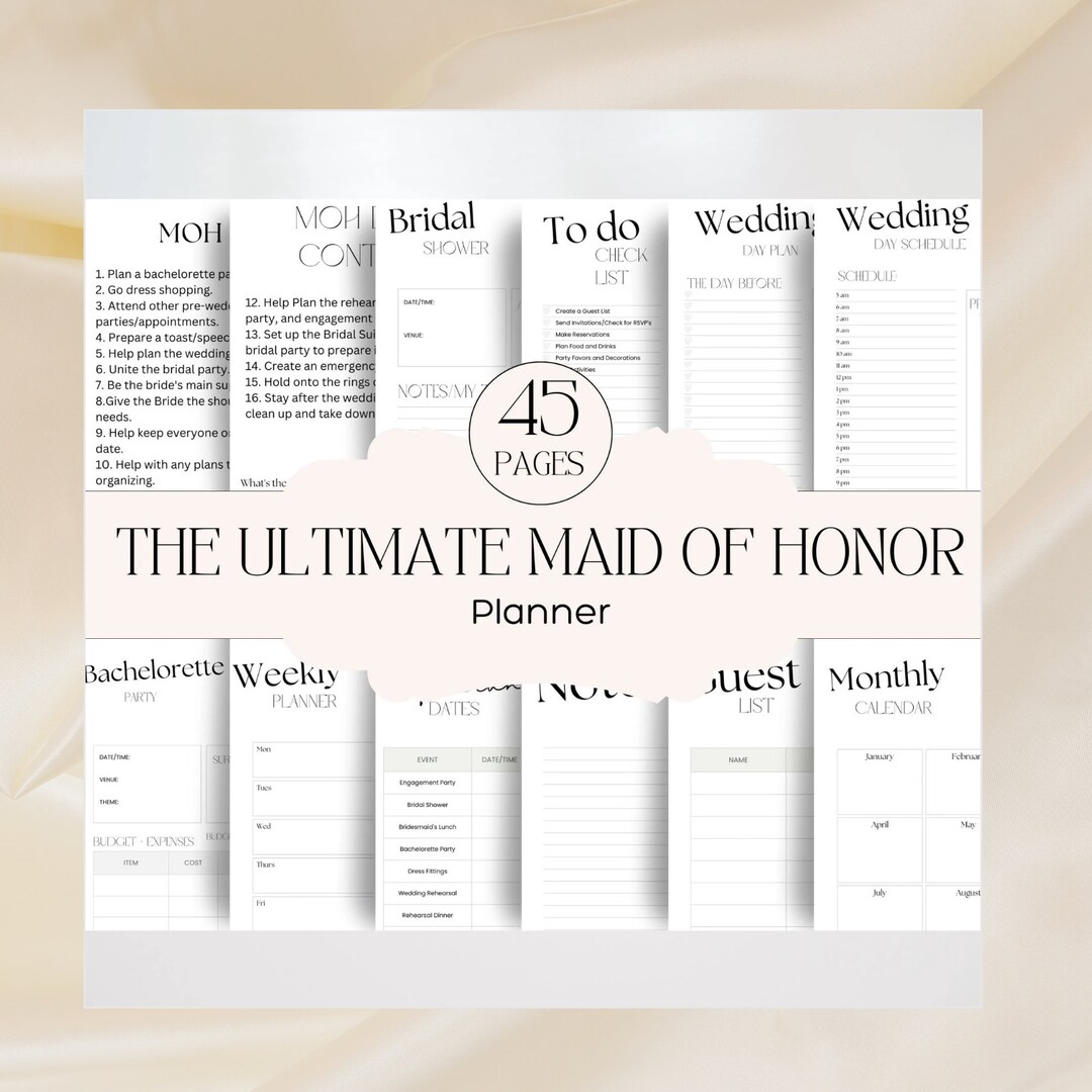 Maid of Honor Planner, Matron of Honor Proposal, Will You Be My Maid of ...