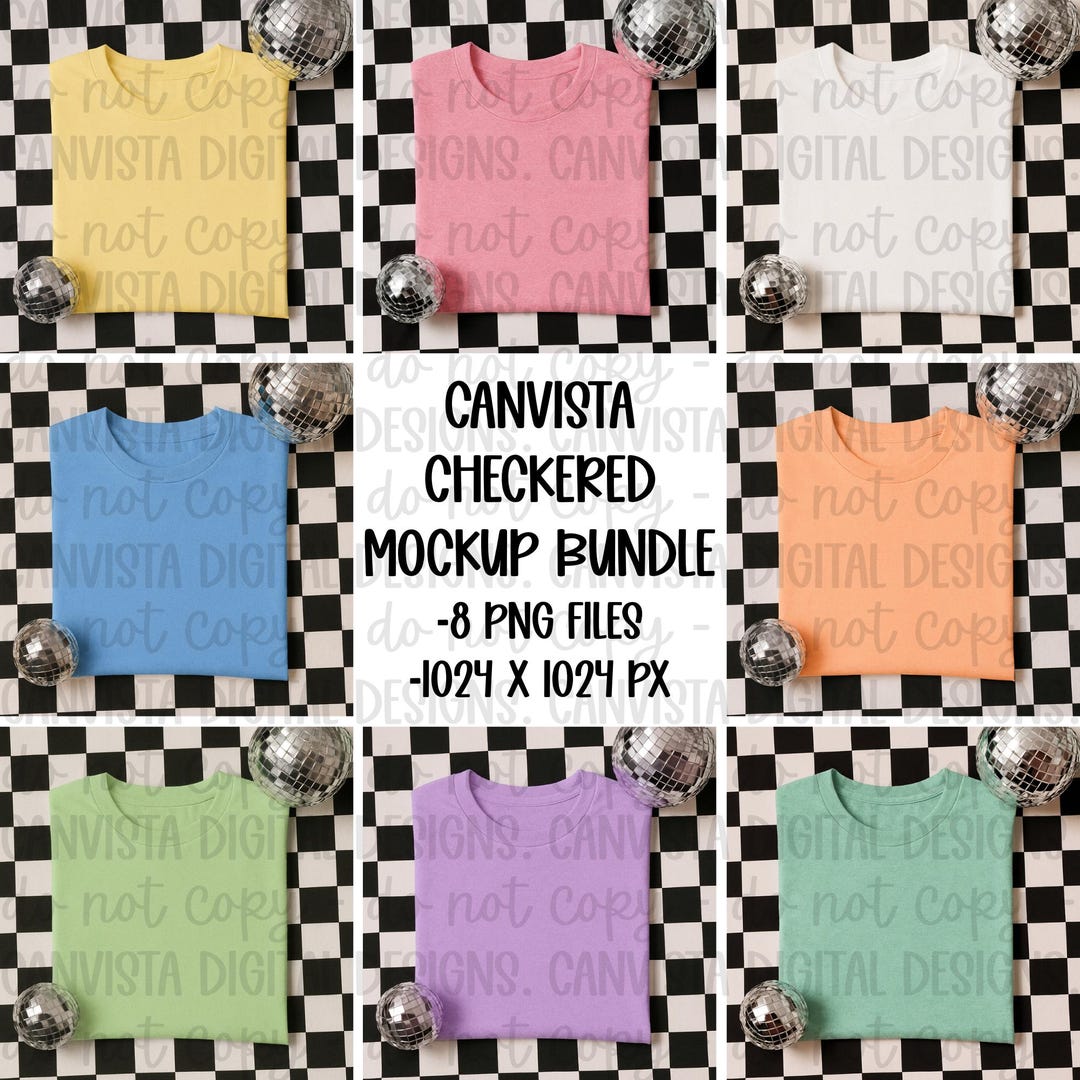 Pastel Checkered Mockup Bundle - 8 Simple Flat Lay Mockups - Womans ...