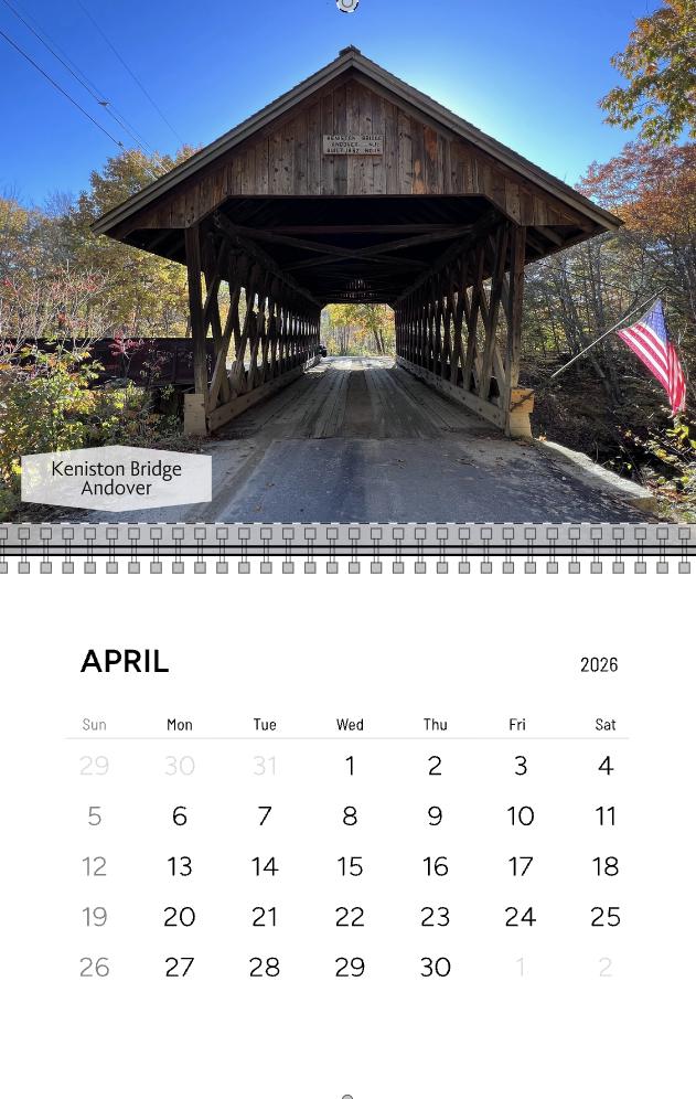 Wall Calendar Covered Bridges of New Hampshire 2026 - Etsy