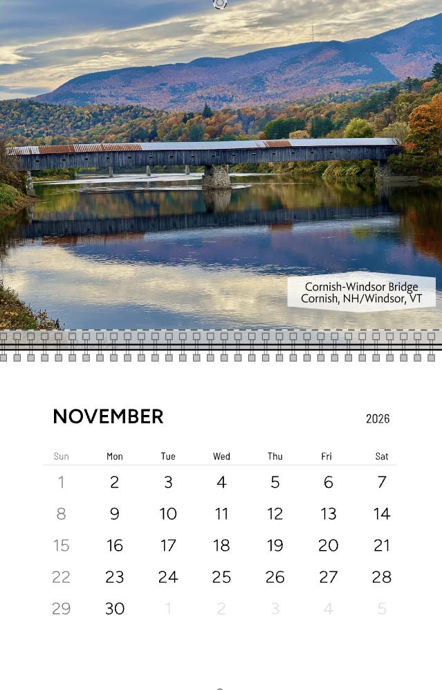 Wall Calendar Covered Bridges of New Hampshire 2026 - Etsy