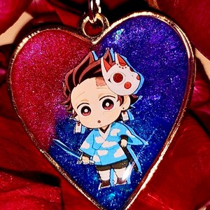 Keychain Heart Tanjiro From Demon Slayer - Etsy