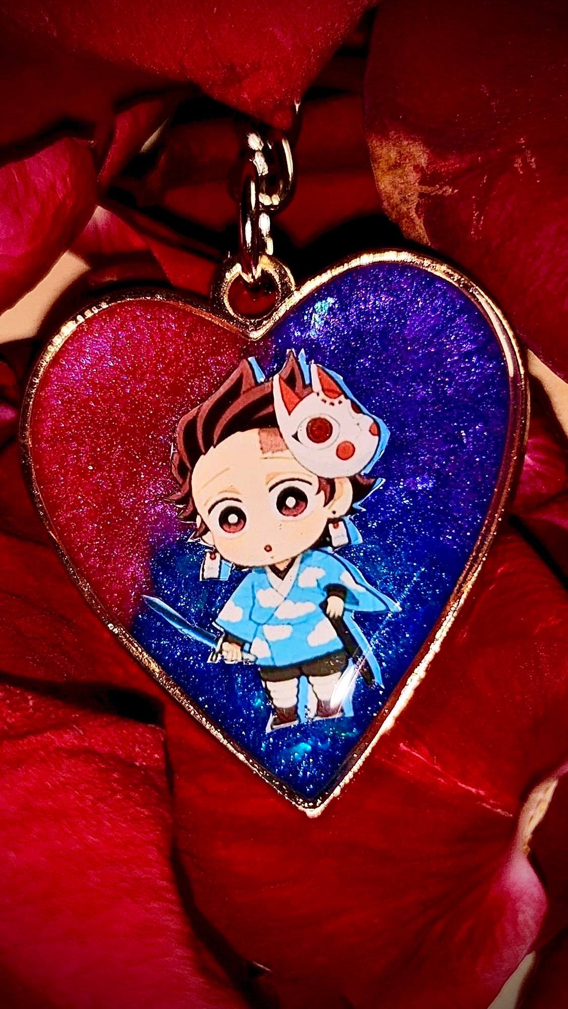 Keychain Heart Tanjiro From Demon Slayer - Etsy