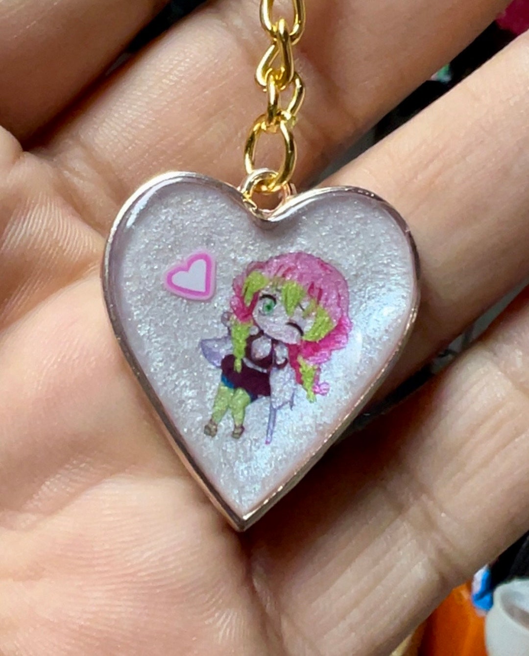 Keychain White Heart Mitsuri From Demon Slayer - Etsy