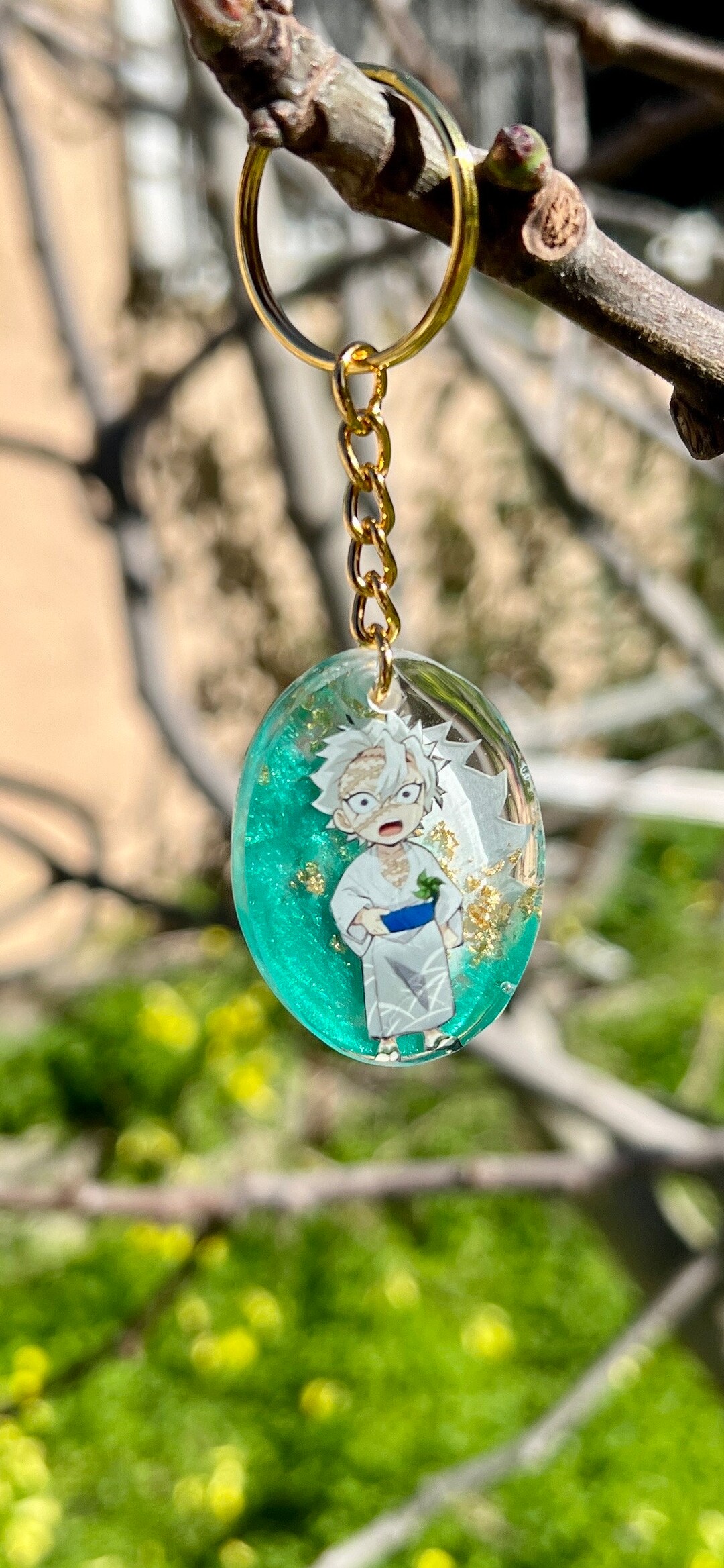 Sanemi 2 Sided Thick Oval Keychain - Etsy