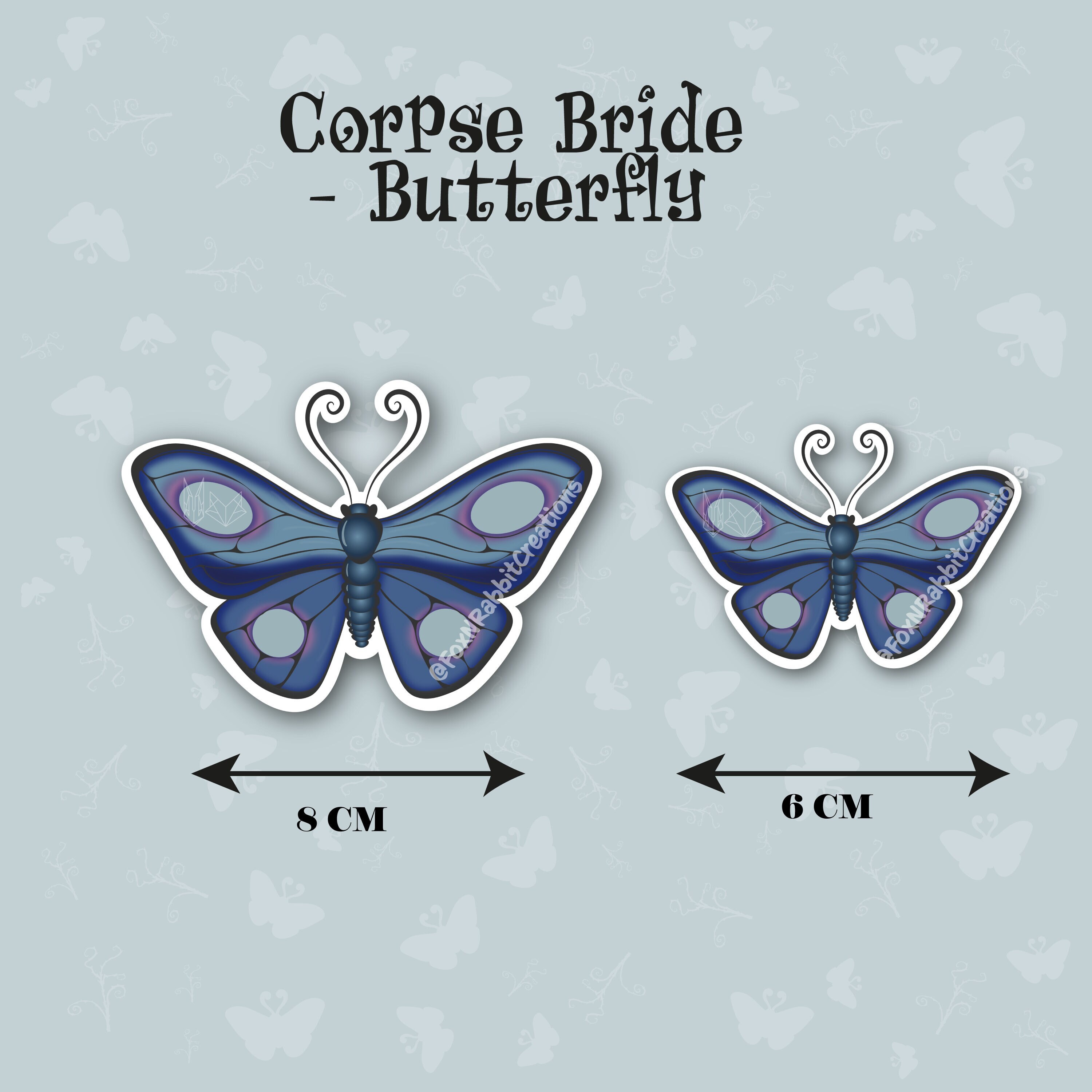 Corpse Bride Stickers, Butterflies, Holographic Stickers, Halloween ...