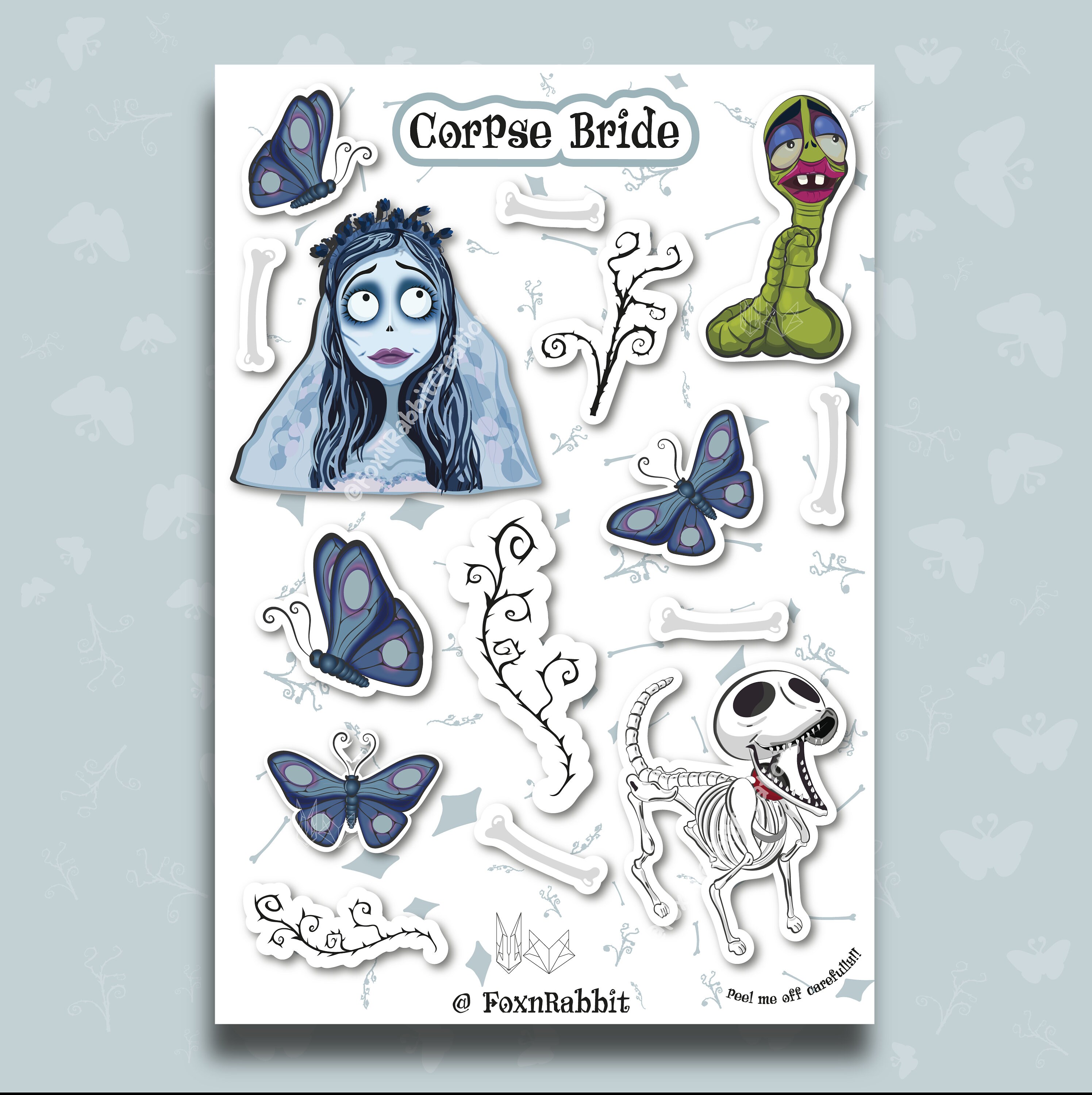 Corpse Bride Stickers Sticker Sheet Holographic Stickers - Etsy