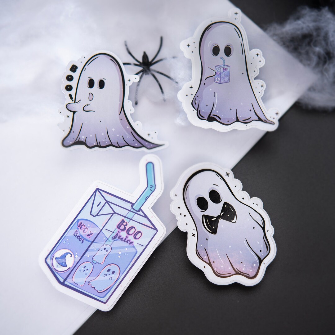 Halloween Ghost Boo Stickers, Spooky Ghost, Cute Holographic Stickers ...