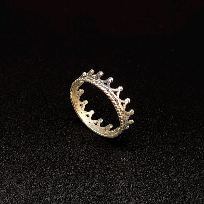 Silver Crown Ring - Etsy