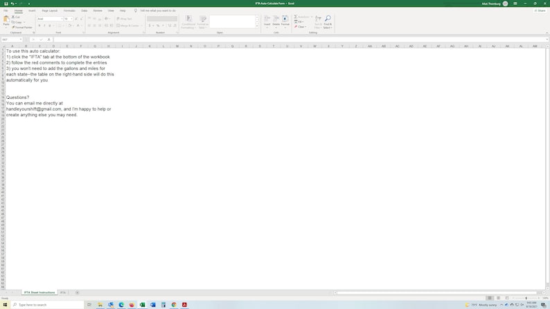 IFTA Calculator Excel Spreadsheet - Etsy