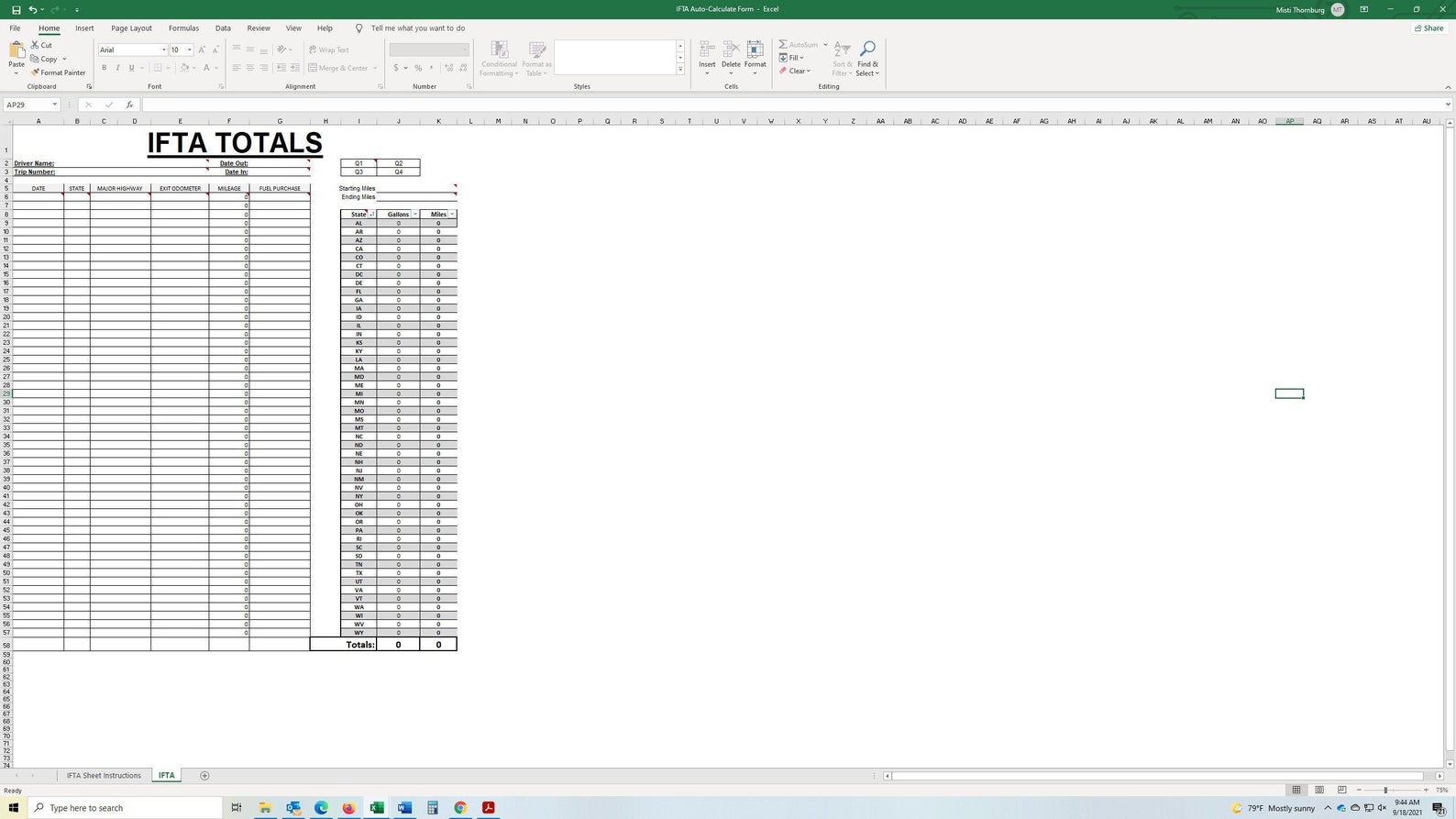 IFTA Calculator Excel Spreadsheet - Etsy