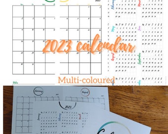 2023 Calendar Printable, Simple Design, Desk Calendar Monthly, PDF, A3 ...