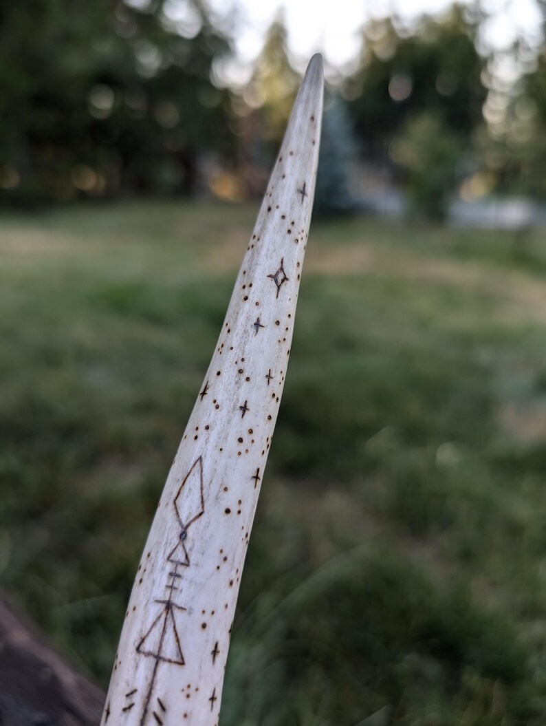 Gemini Themed Hand Engraved Deer Antler - Etsy