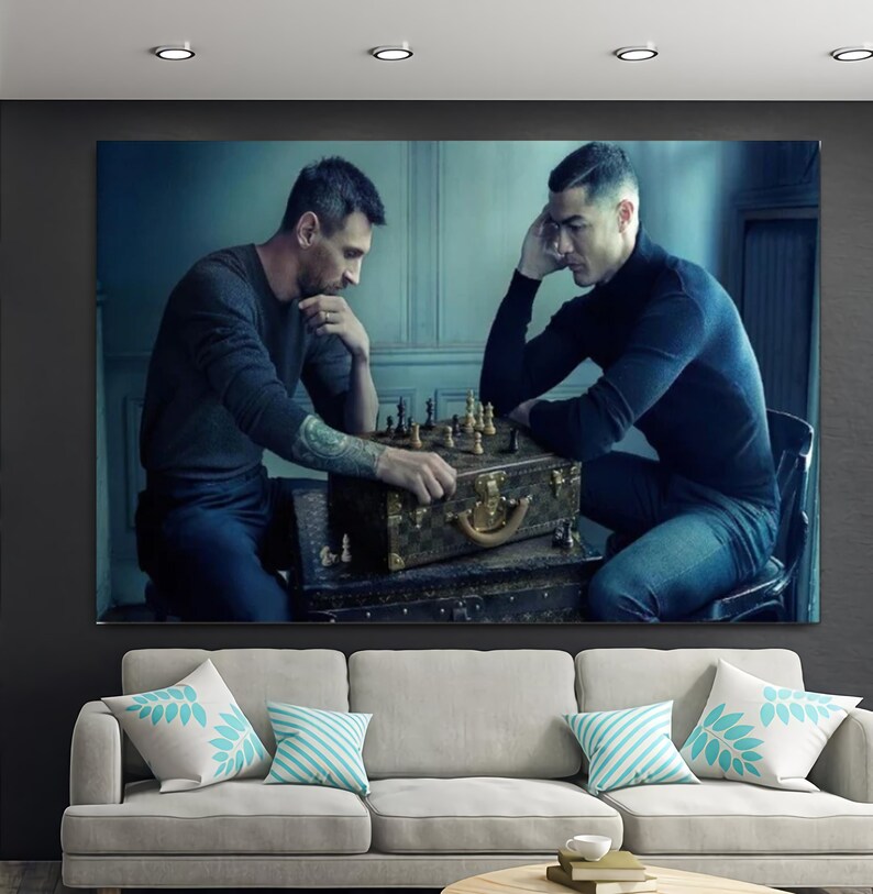 Lionel Messi Cristiano Ronaldo Play Chess Lionel Messi - Etsy Canada