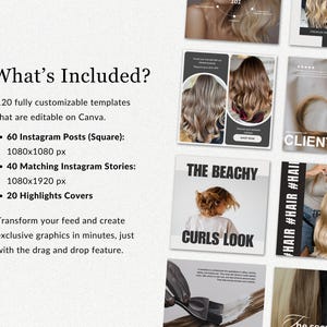 120 Hair Instagram Post Template | Hair Salon Social Media Template ...