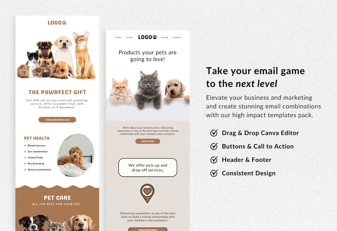 30 Pet Email Template, Dog Cat Pet Lover Vet Template, Pet Shop Email ...