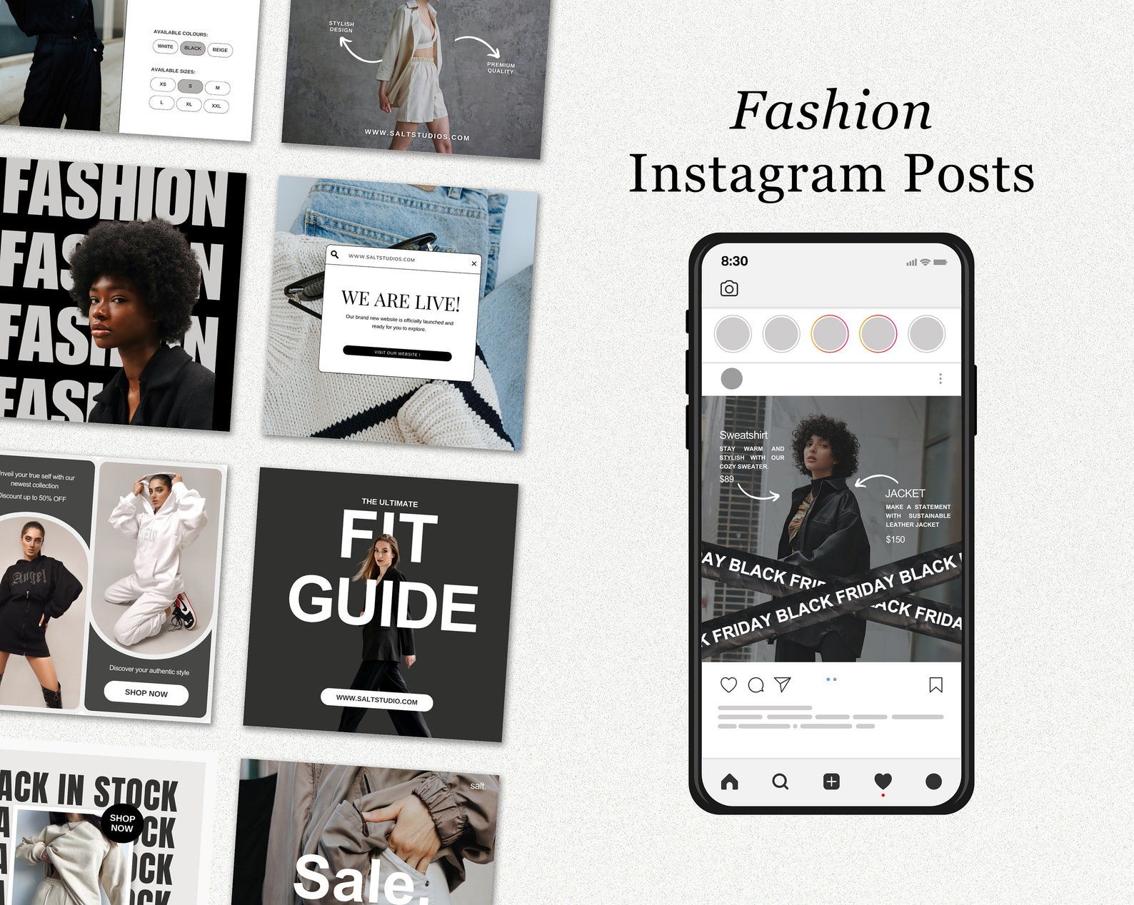 60 Fashion Instagram Templates, Fashion Insta, Instagram Clothing Brand ...