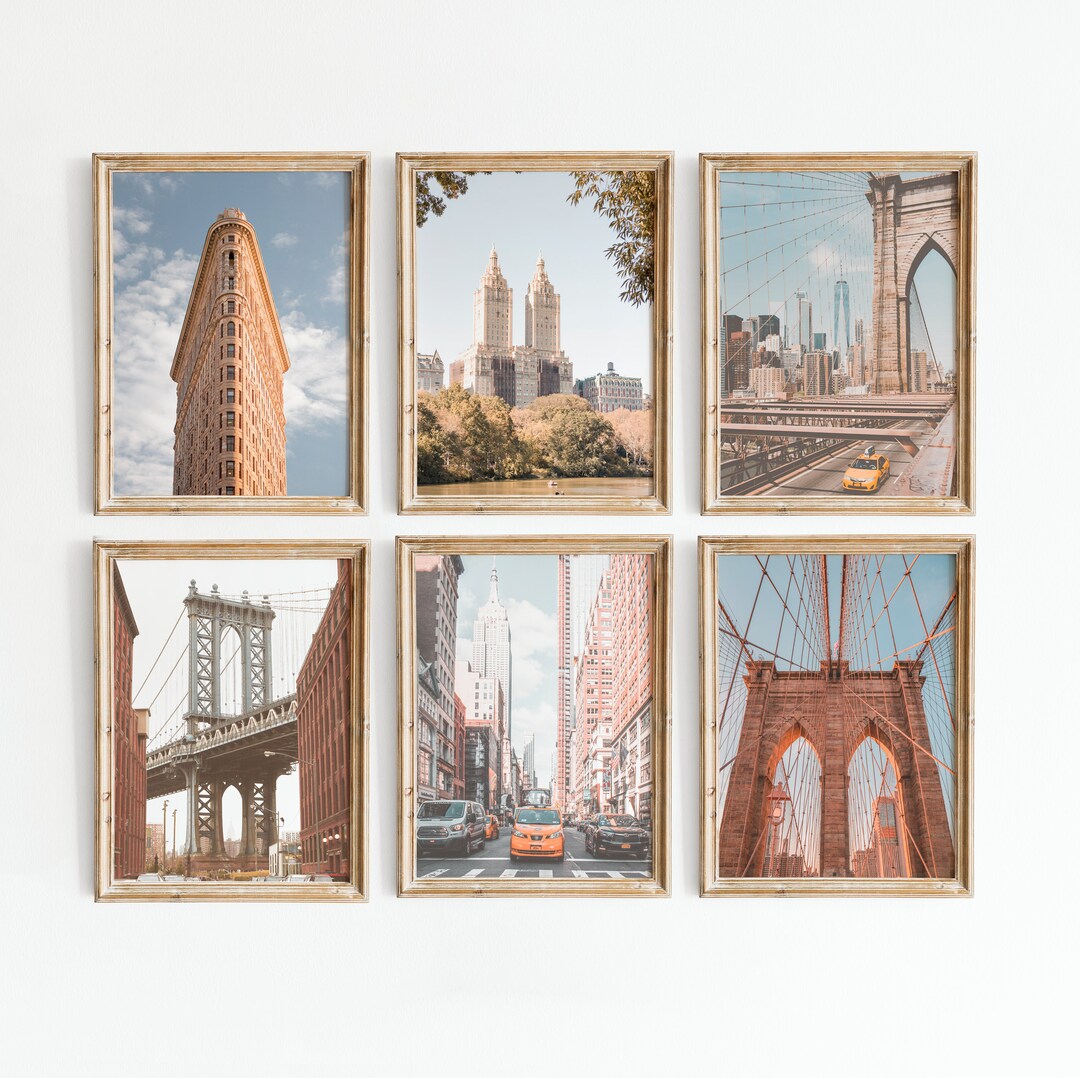 New York City Set of 6, New York Photo Print, Central Park Wall Art ...
