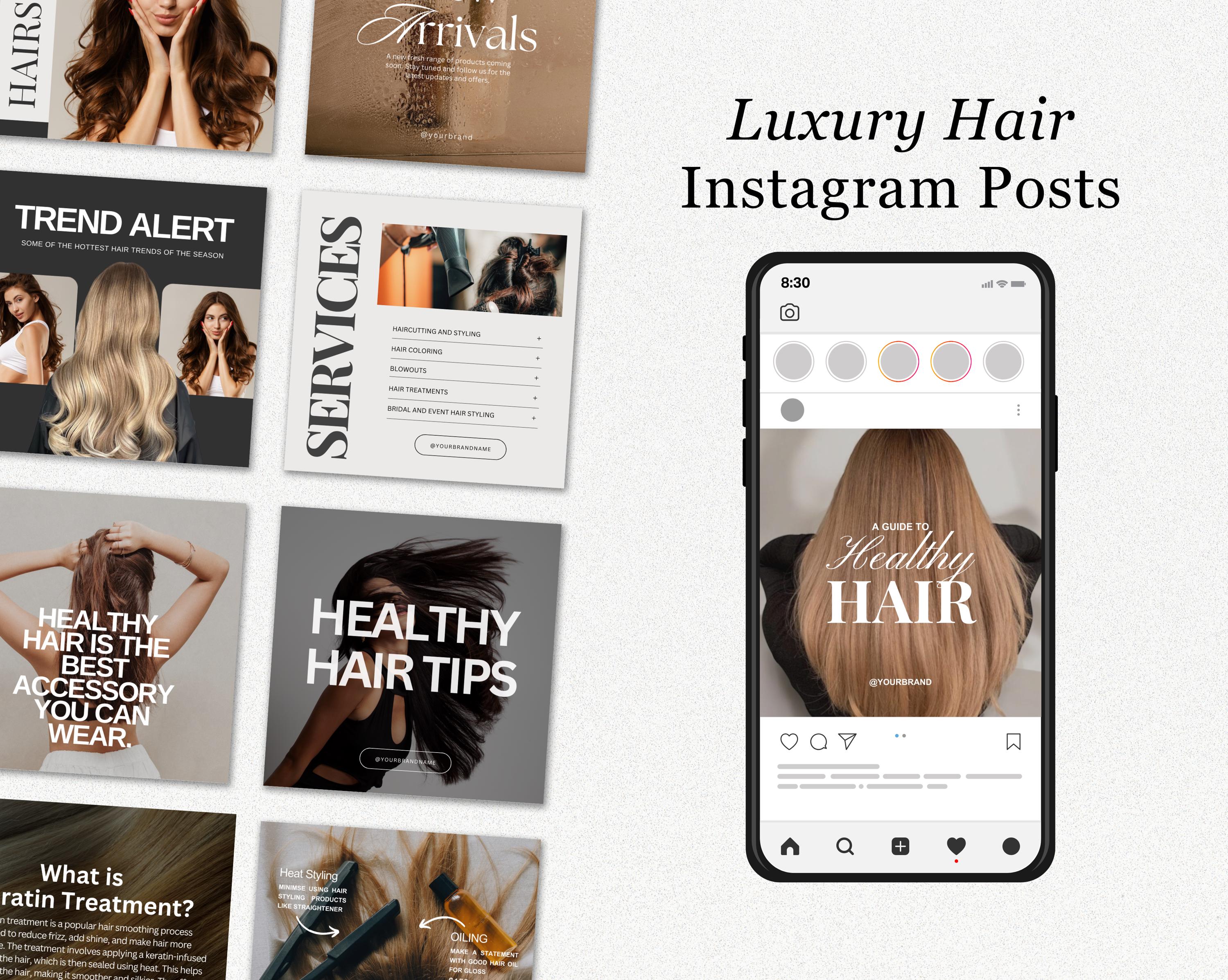 120 Hair Instagram Post Template | Hair Salon Social Media Template ...