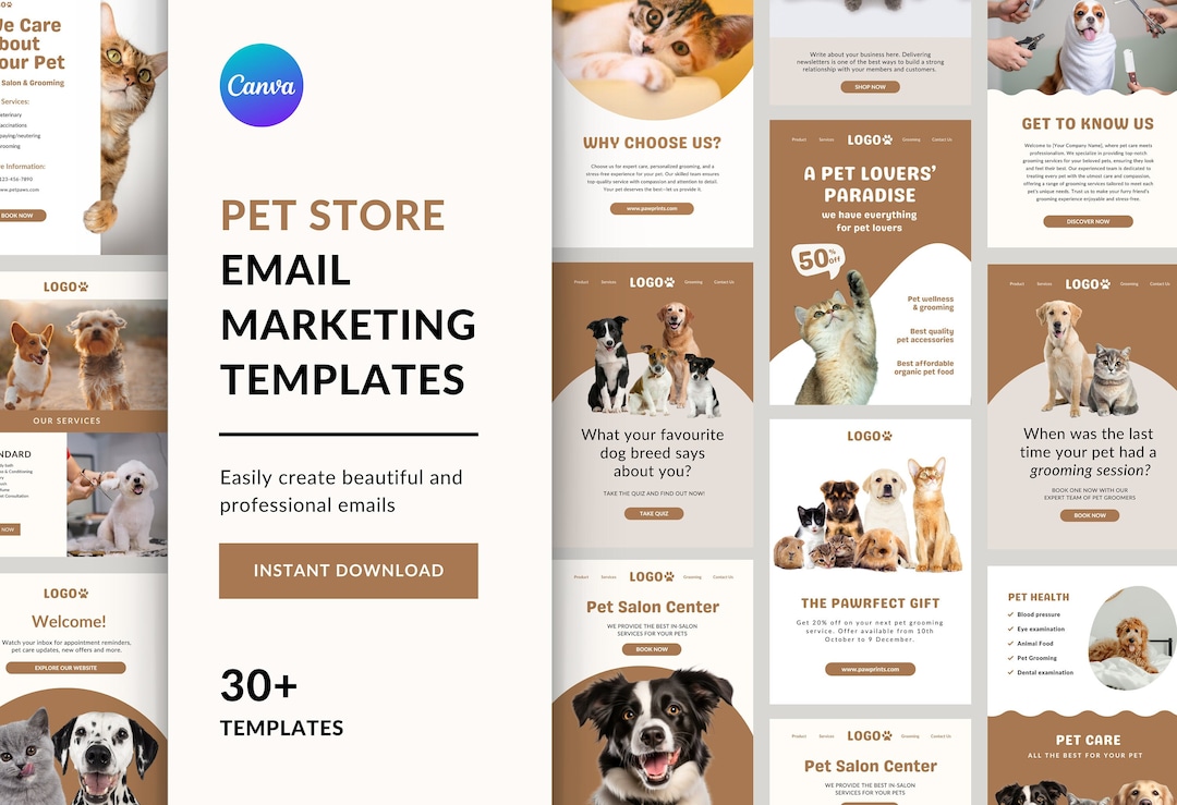 30 Pet Email Template, Dog Cat Pet Lover Vet Template, Pet Shop Email ...