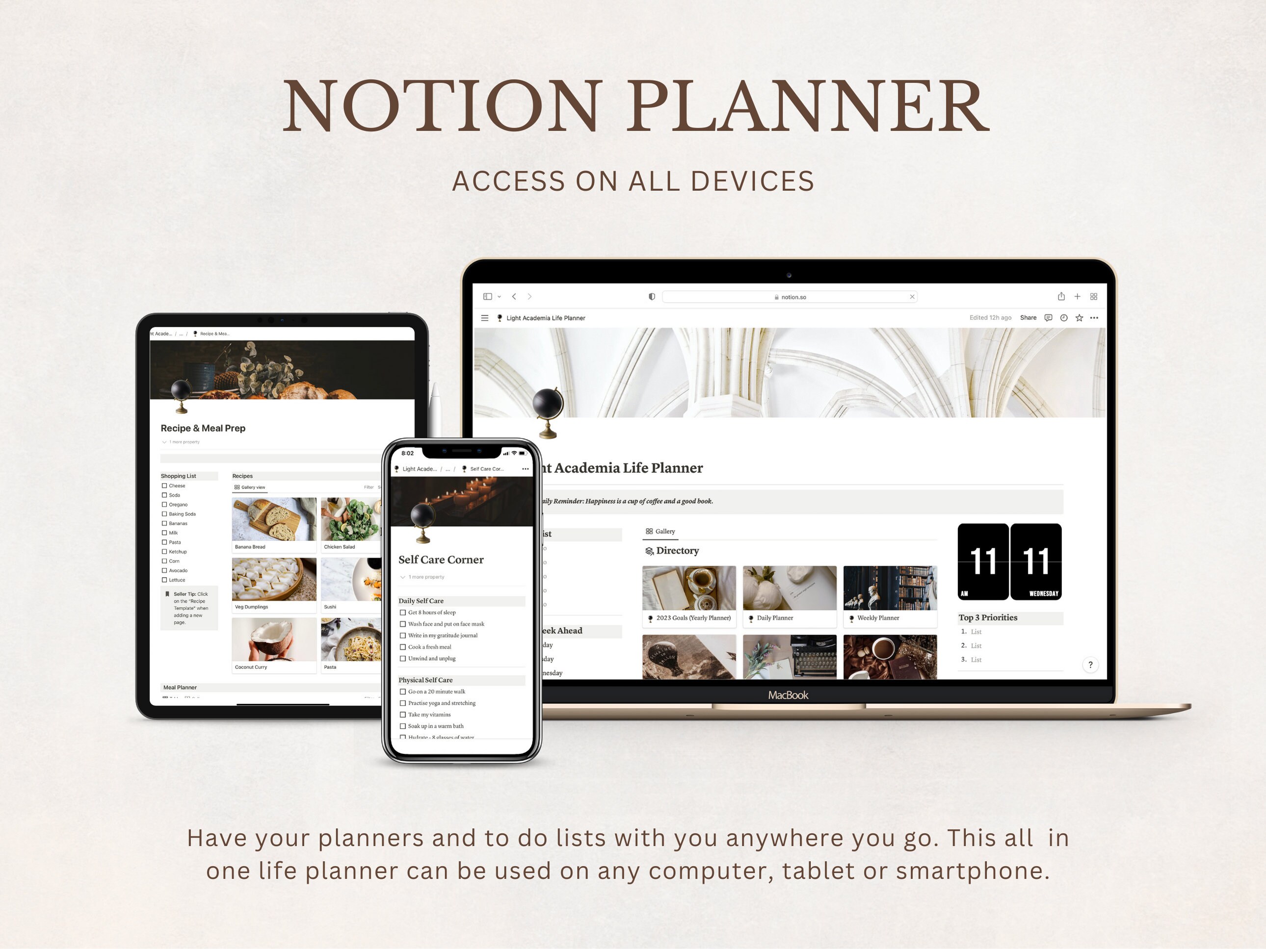 Light Academia Notion Planner All in One Notion Template - Etsy