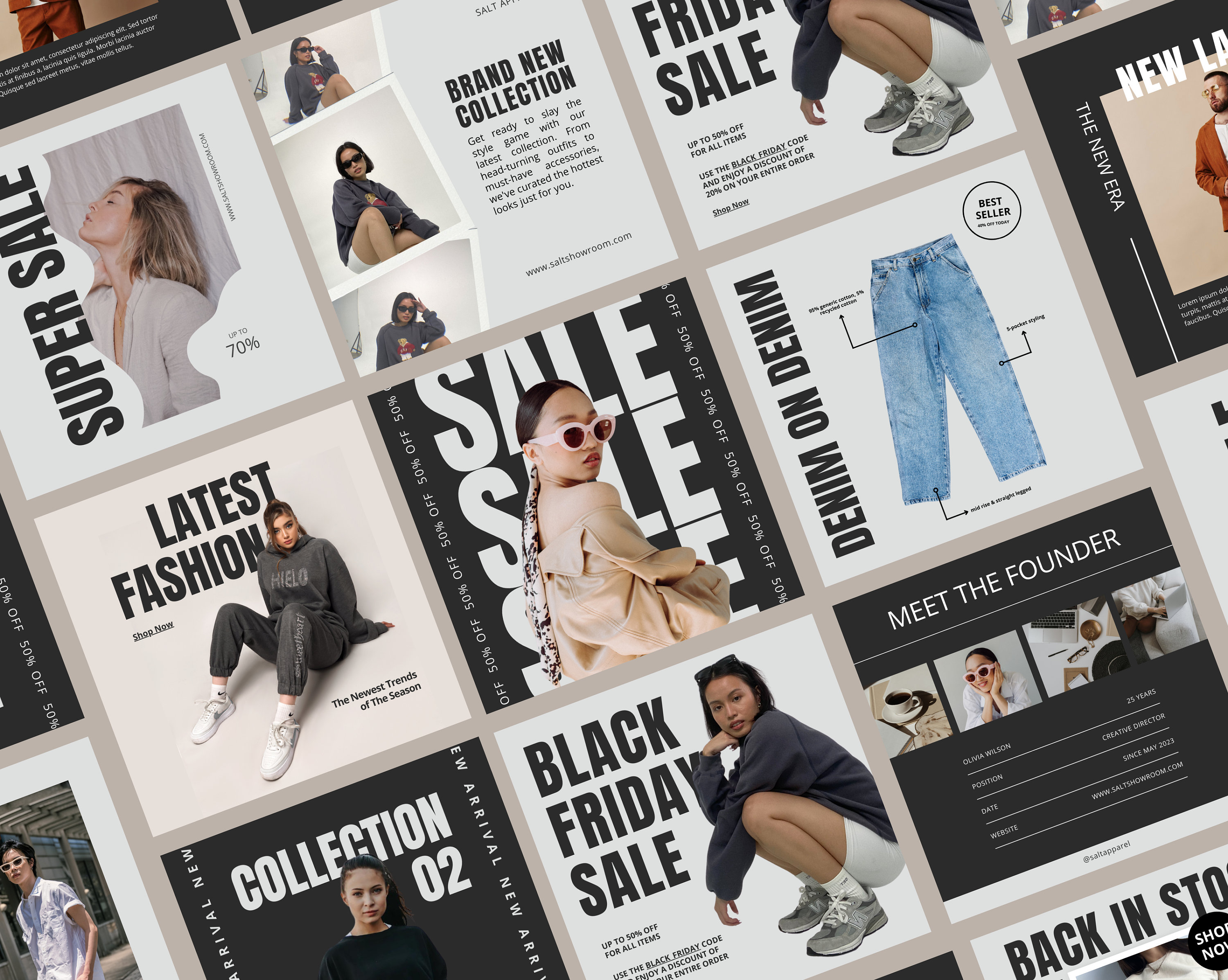 60 Fashion Instagram Templates, Fashion Insta, Women & Mens Clothing ...