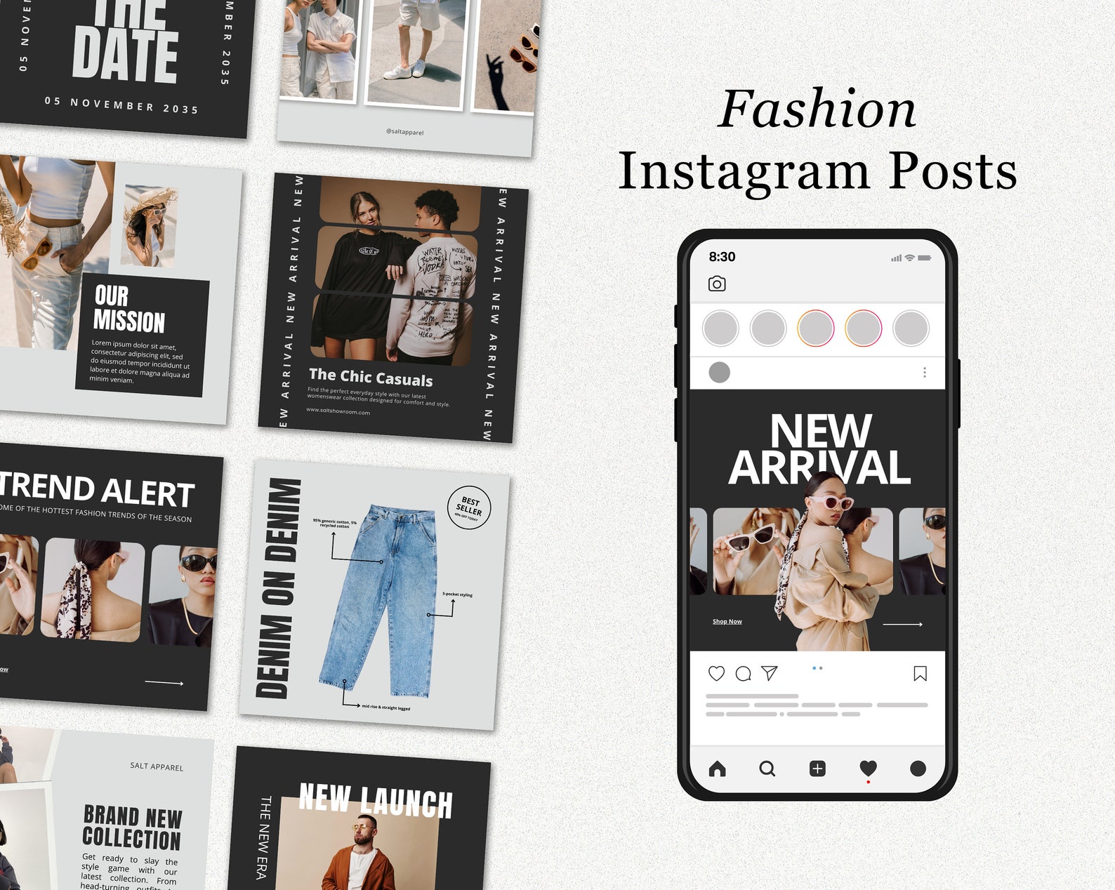 60 Fashion Instagram Templates, Fashion Insta, Women & Mens Clothing ...