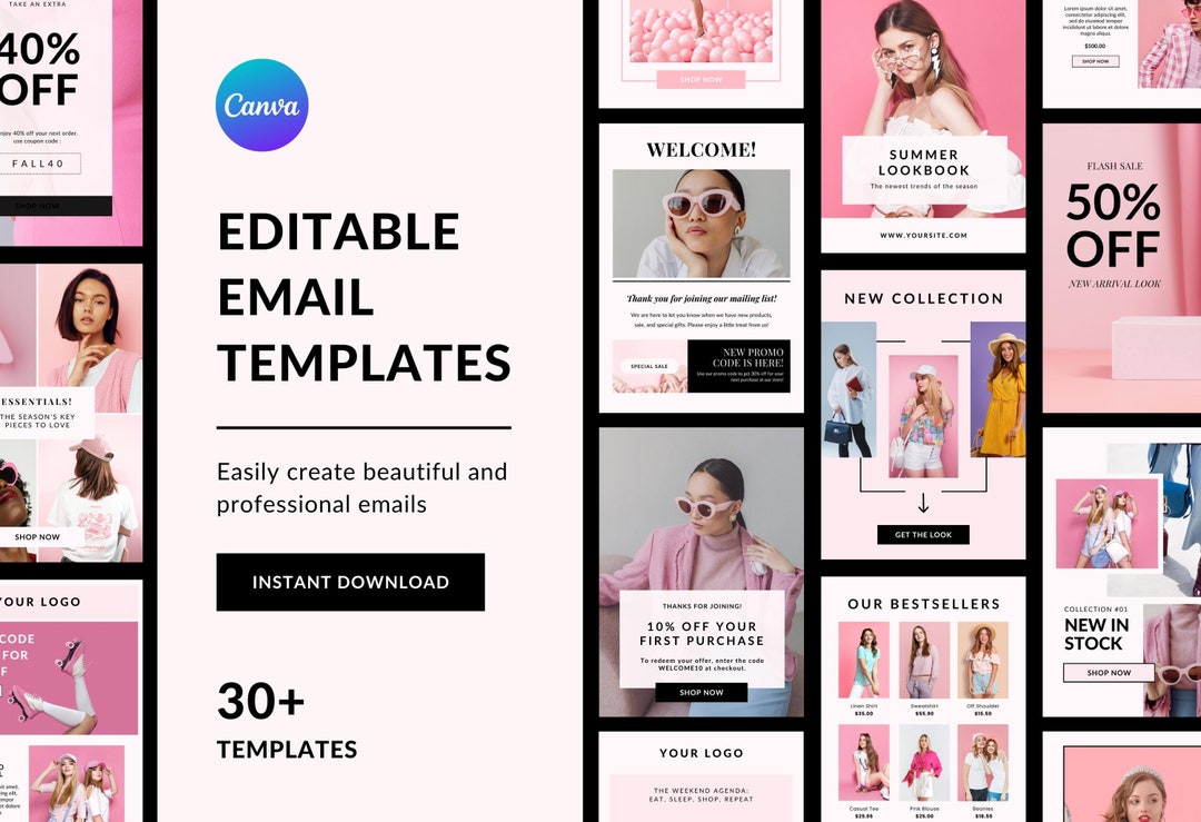Editable Email Templates | Pink Email Marketing | Product Marketing ...