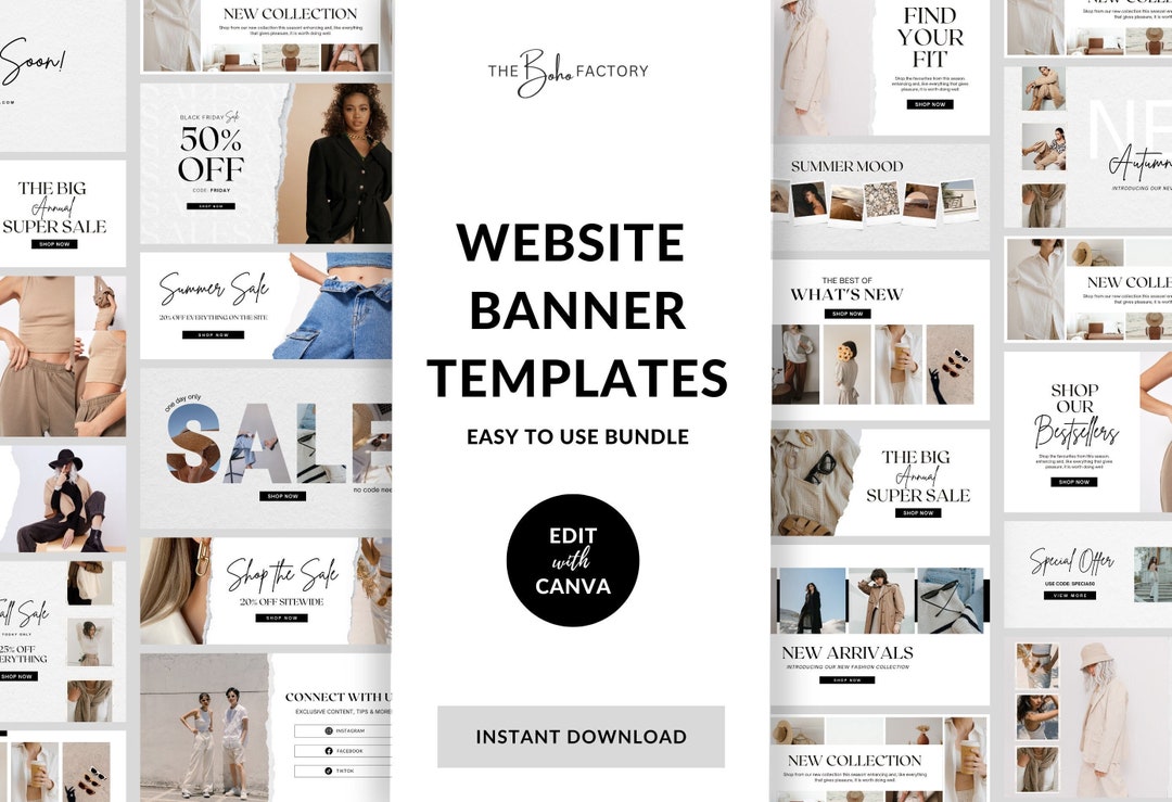 Website Banner for Canva, Website Header, Template for Canva, Web ...