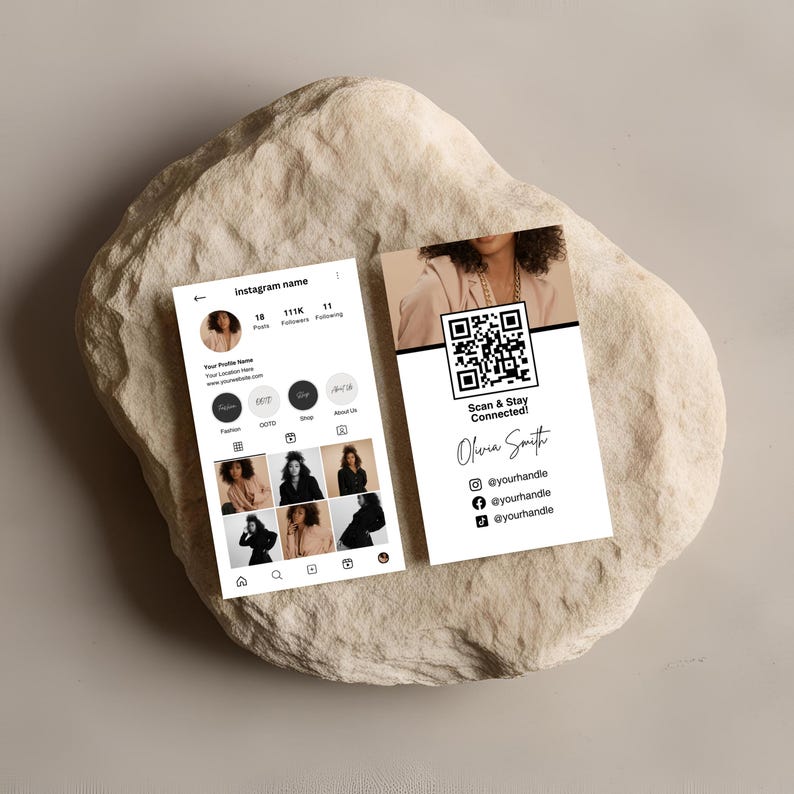 Instagram Business Card, Aesthetic IG Business Card, Influencer Card ...