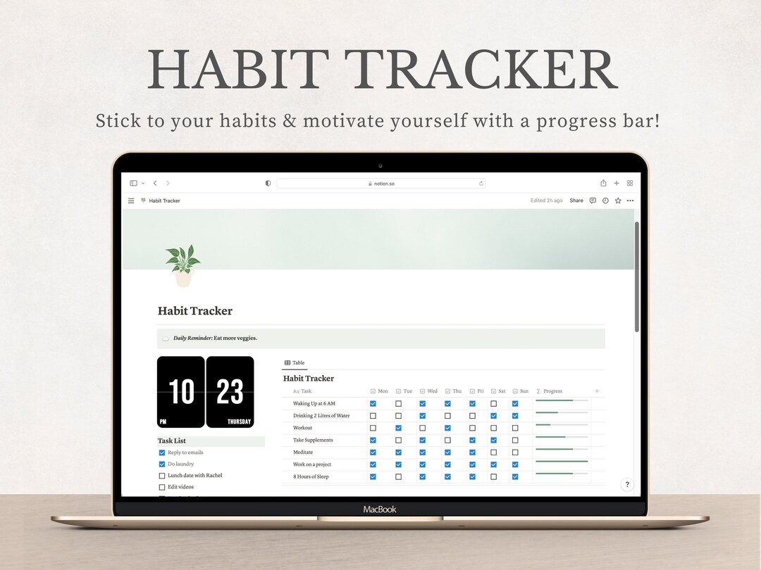 2024 Habit Tracker Notion Daily Habit Planner Goal Planner - Etsy