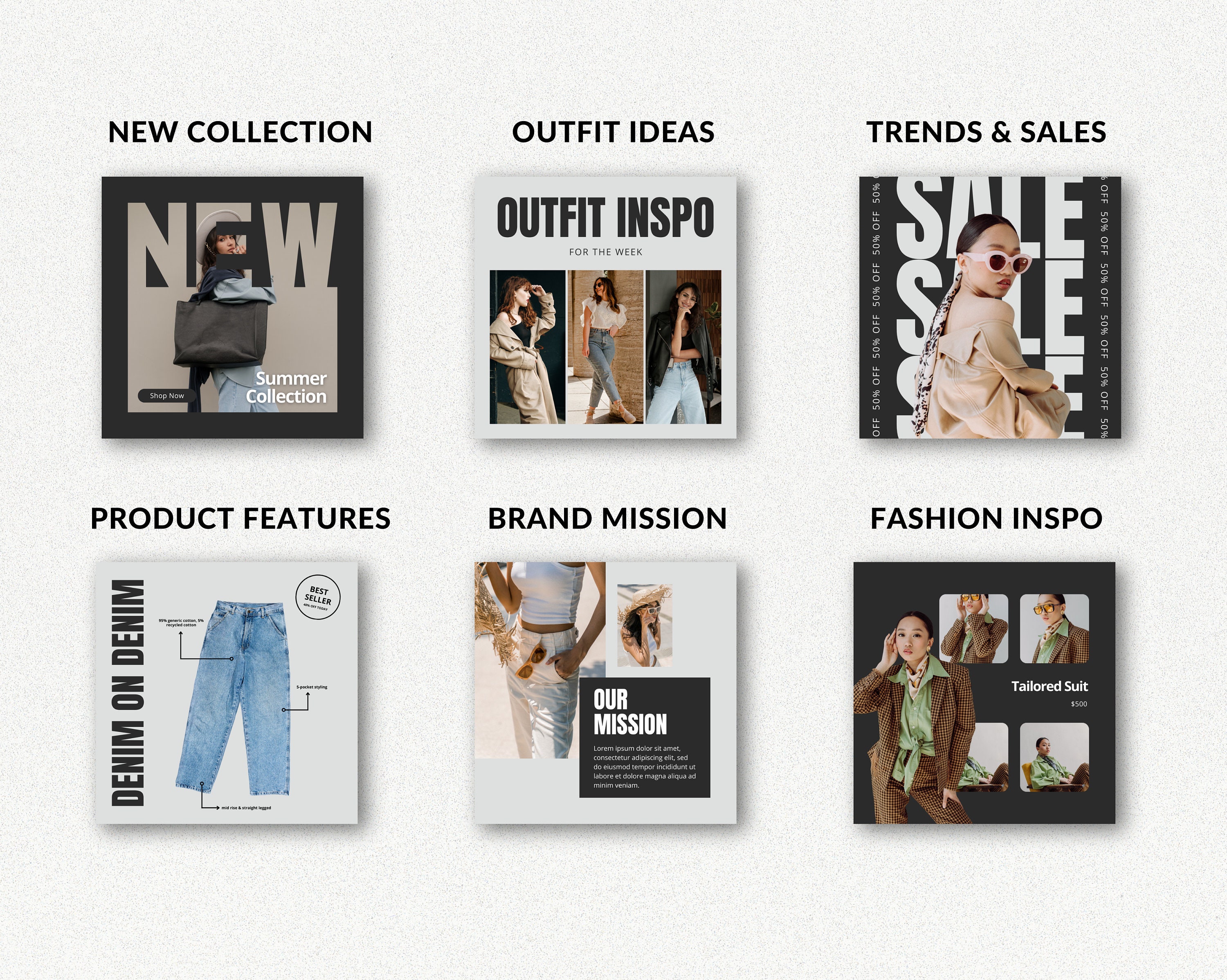 60 Fashion Instagram Templates, Fashion Insta, Women & Mens Clothing ...