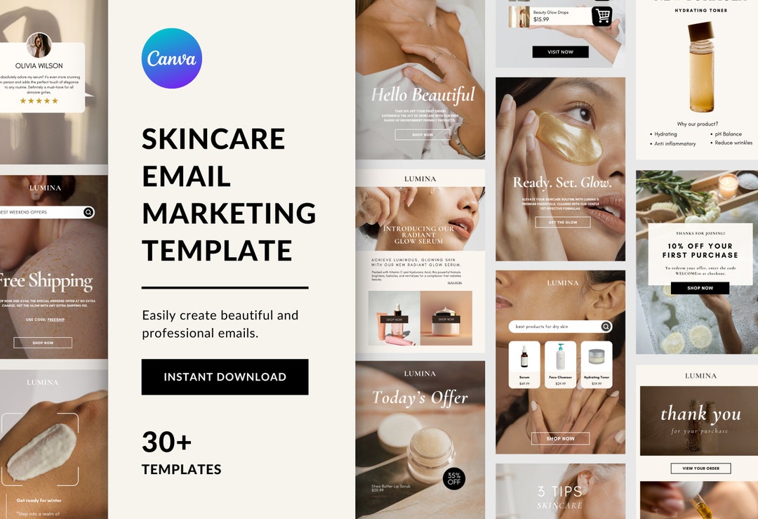 Editable Email Templates, Skincare Email Template, Mailchimp Email ...